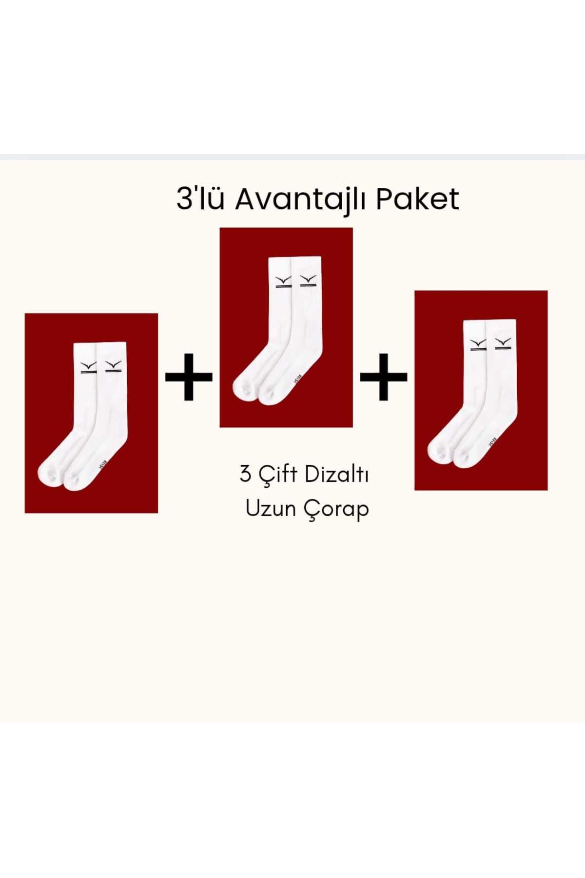 VEGTER 3'lü Uzun Boy Çorap Unisex Voleybol & Basketbol & Futbol & Tenis ...