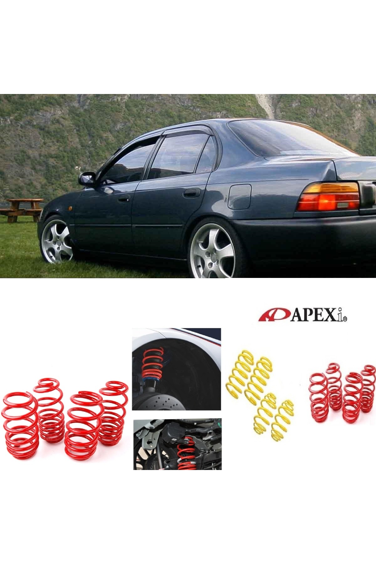 X POWER TUNİNG TOYOTA COROLLA 1992-1998 APEXİ 4.5 CM HELEZON SPOR YAY ...