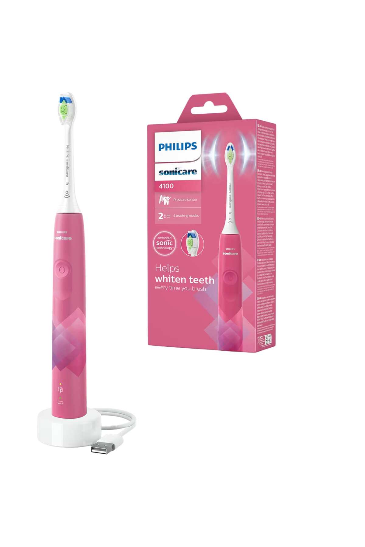 Sonicare Philips Sonic Electric Toothbrush Series 4100 HX3689/41, 31000 ...