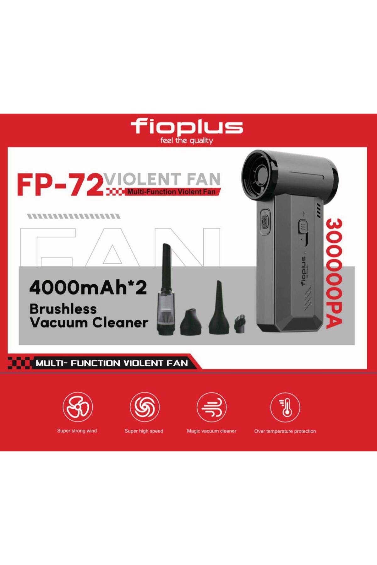 FİOPLUS FP72 300.000 PA Violent Fan | Brushless Çekme & Üfleme 5 Başlık ...