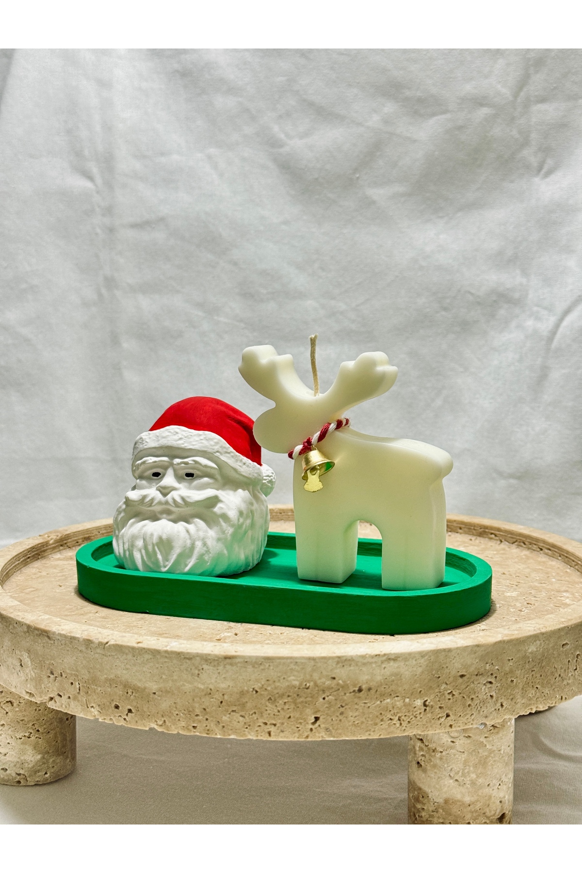 La incense Yılbaşı Seti 3'lü Noel Baba Dekor , Geyik Soya Wax Mum ve ...