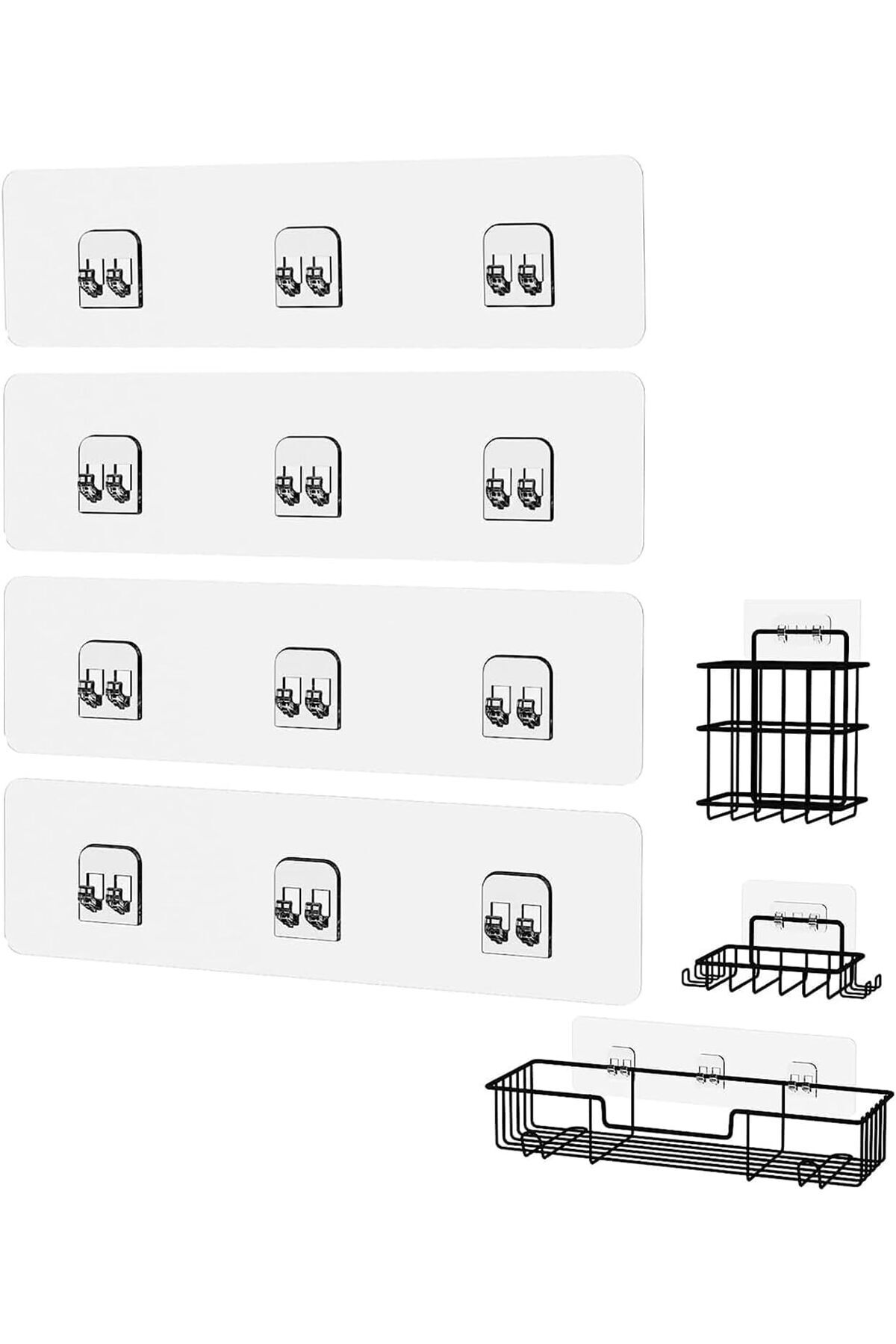 Delixa Yapışkan Kanca 4 Adet Köşe Yapışkanlı Kanca Seti Banyo Raf İçin ...