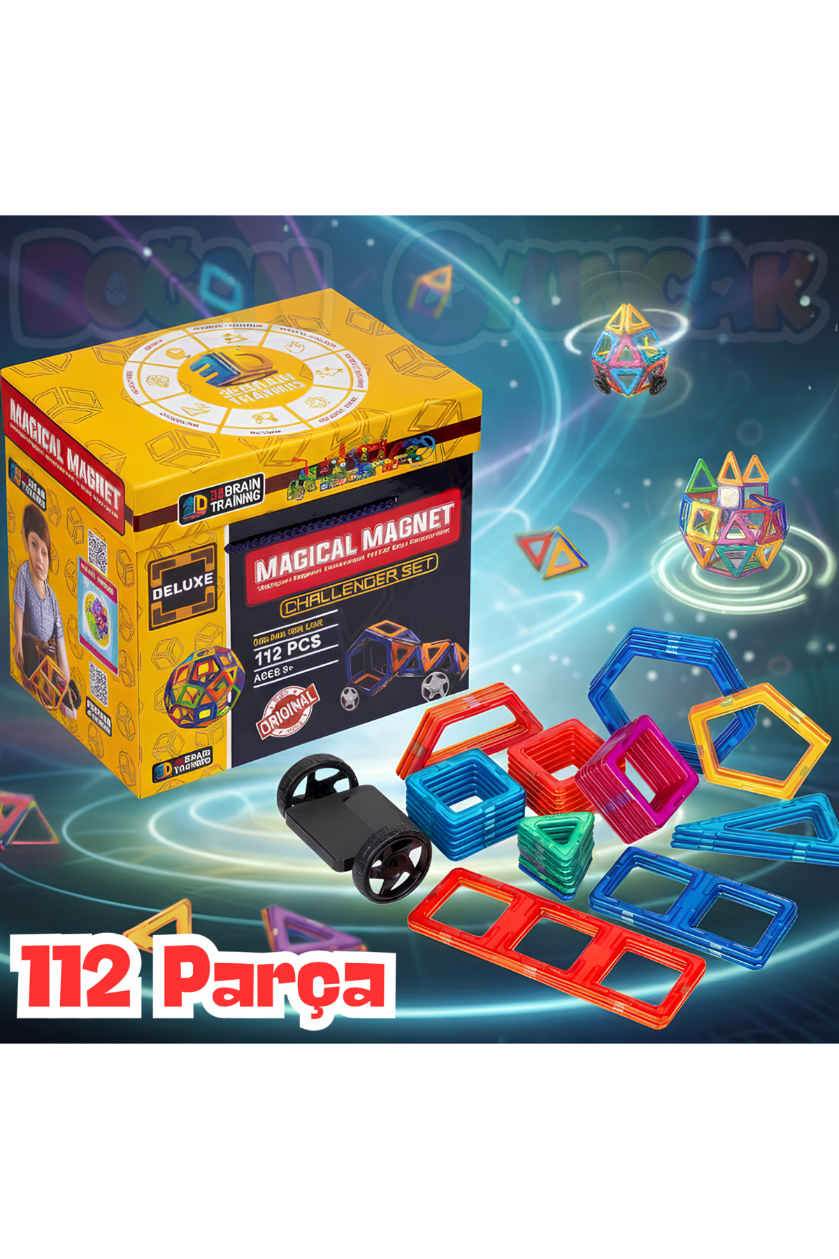 Doğan Oyuncak Dünyası Orijinal Magical Magnet 112 Parça Manyetik Lego ...