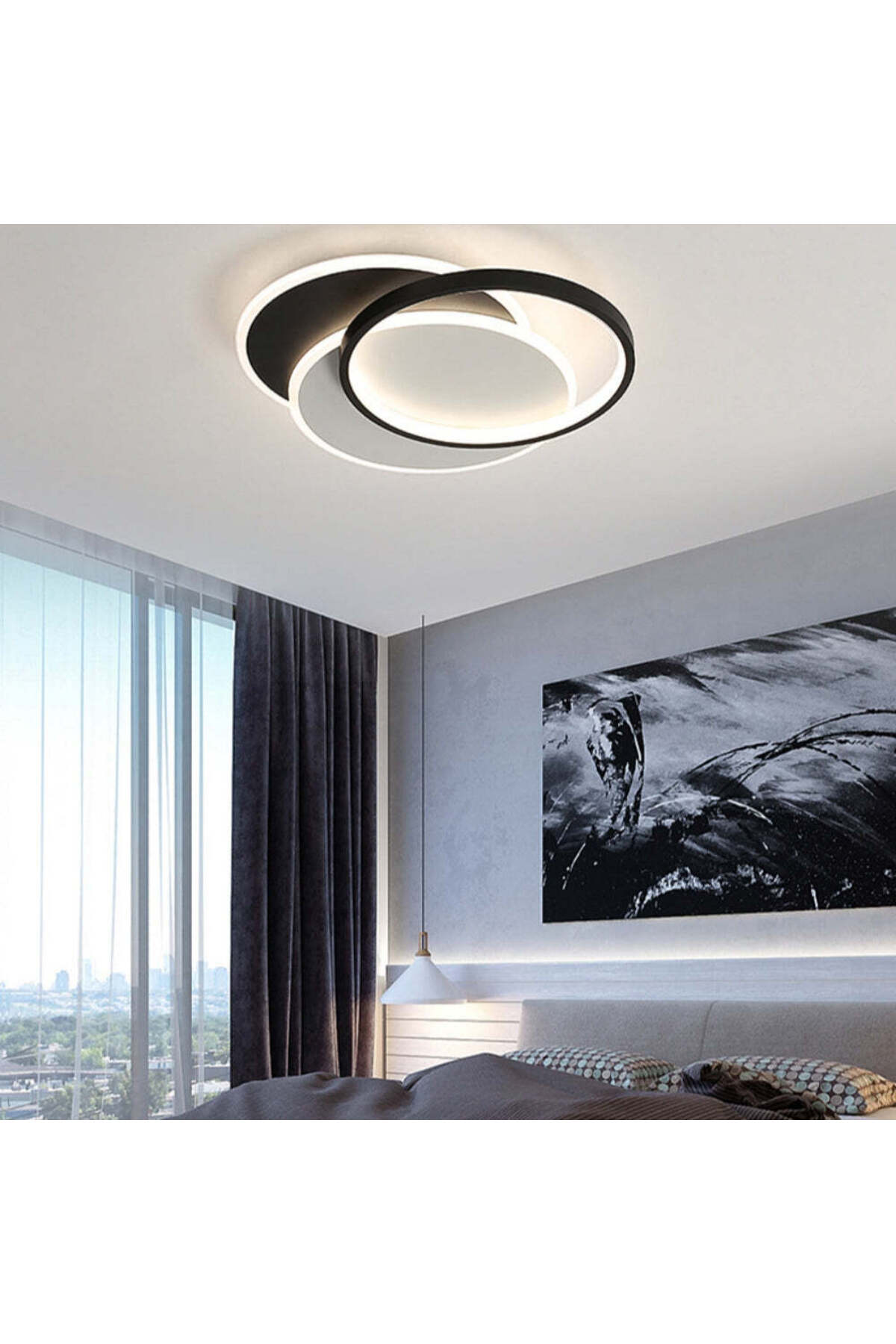 ALC-Shop LED chandelier with remote control CHIARA 76W, 3 Circles, Cold ...
