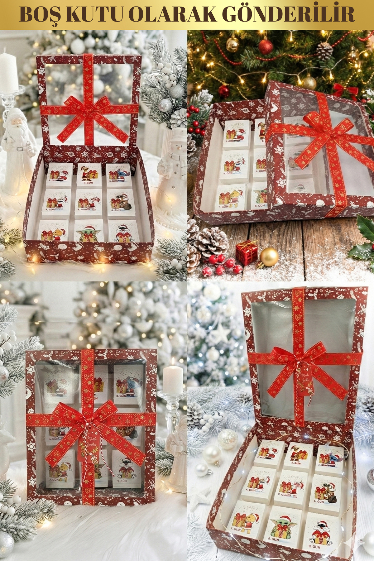 xtaki Boş advent calendar kutusu - 9Lu hediye kutusu - Yılbaşı Hediye ...