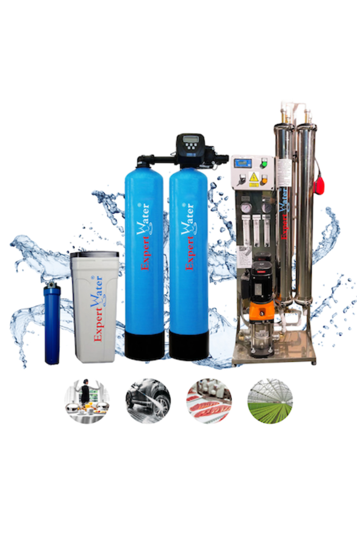 EXPERT WATER Reverse Osmosis 500 l/h + 50L Duplex Water Softener Clack ...