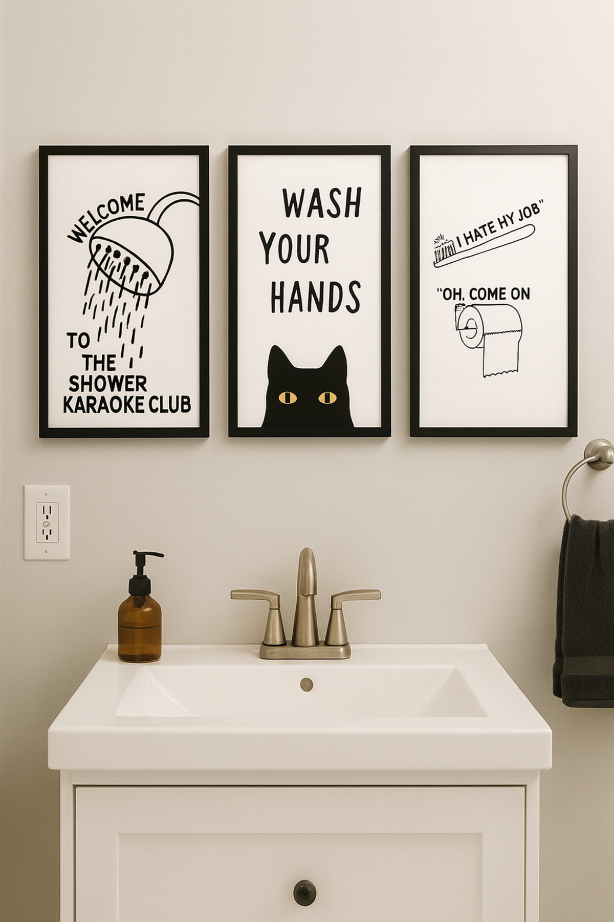 Pixi Print Lab 20x30 Çerçeve Görünümlü Mizahi MDF Banyo Tablosu ...