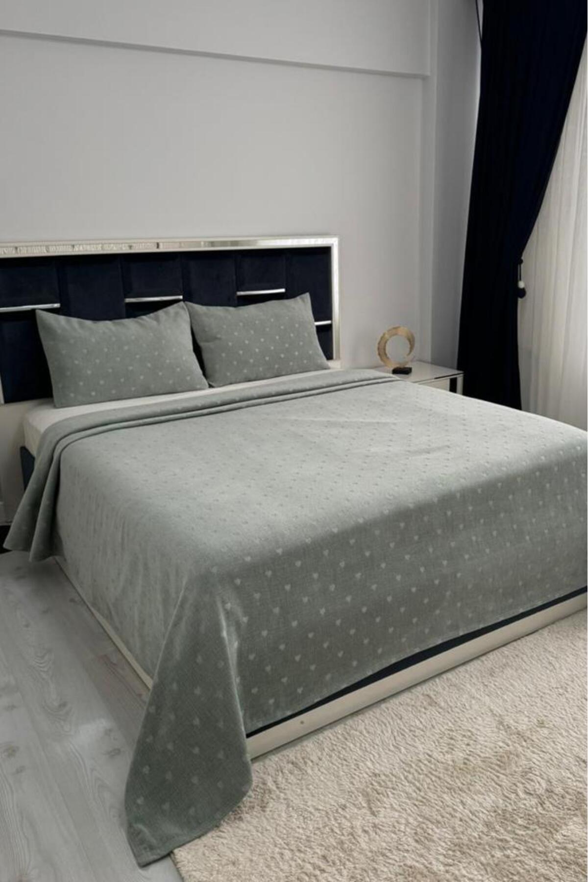 Çeyiz Diyarı Gemila 3 Parça Çift Kişilik Yatak Örtüsü 235x250 cm ...