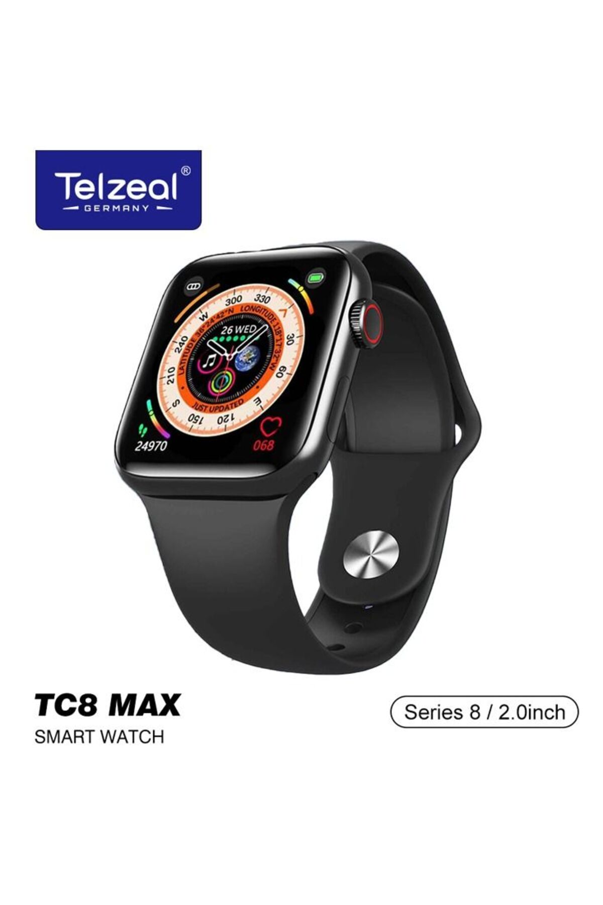 TELZEAL TC8 Max Smart Watch Super AMOLED 2.0inch Display Series 8 Model ...