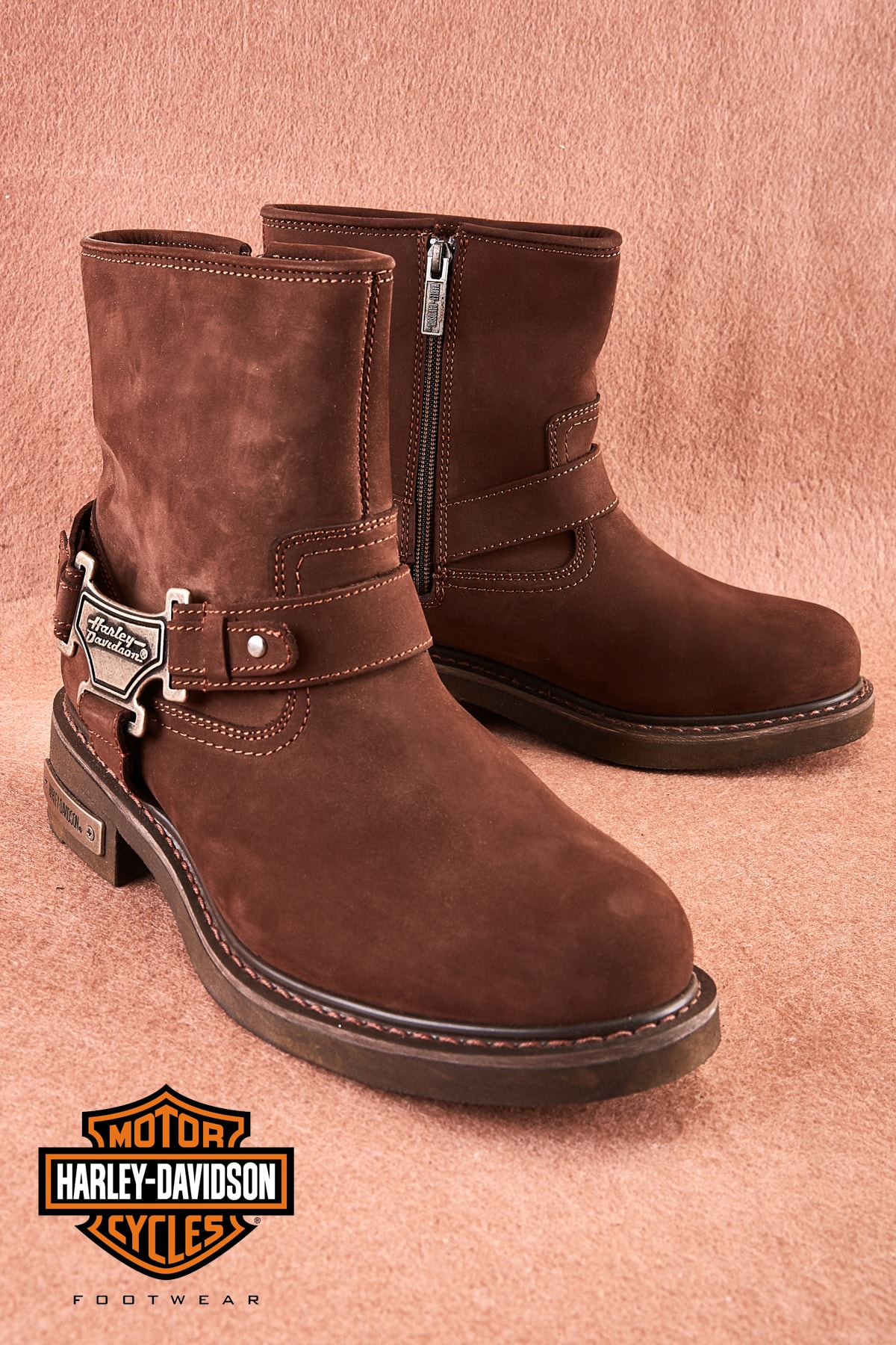 Harley Davidson Estes Brown Nubuk Erkek Bot