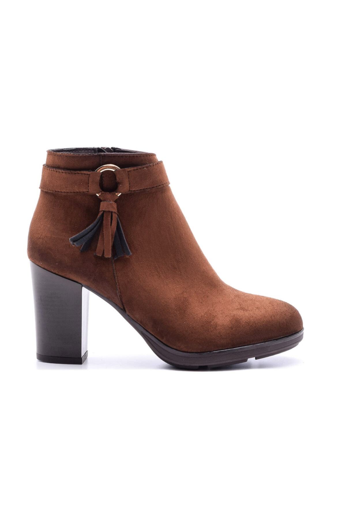 Derimod Kadın Taba Süet Topuklu Bot Derimod Kadın Taba Süet Topuklu Bot