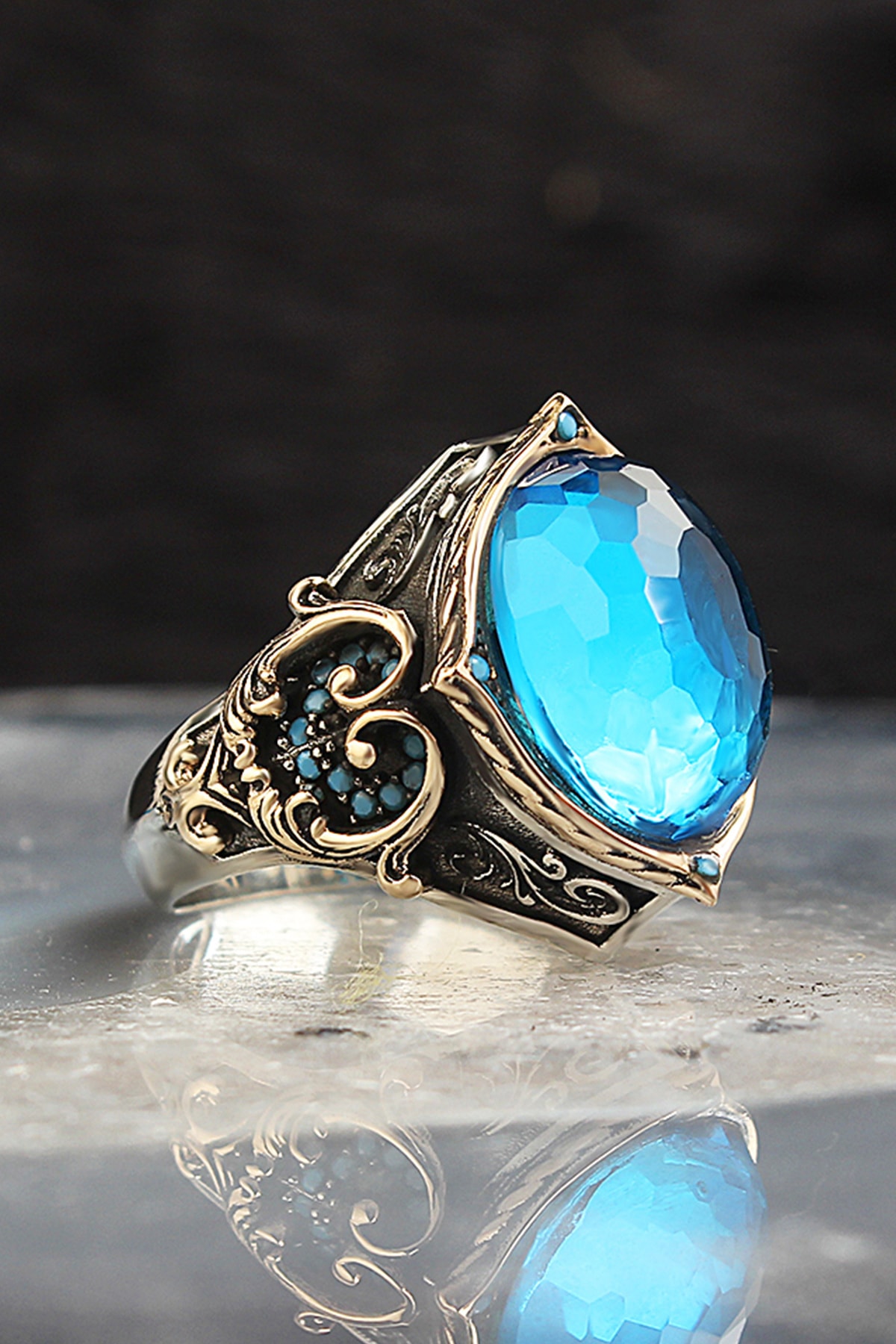 BayVog Blue Topaz Taşlı 925 Ayar Erkek Gümüş Yüzük Fiyatı, Yorumları ...