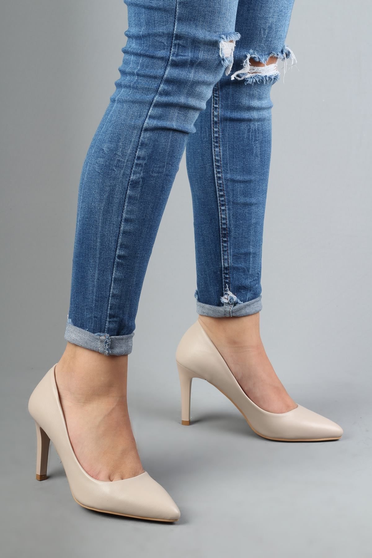 Modabuymus Kadın Ten Mat Stiletto Topuklu Ayakkabı Modabuymus Kadın Ten Mat Stiletto Topuklu Ayakkabı