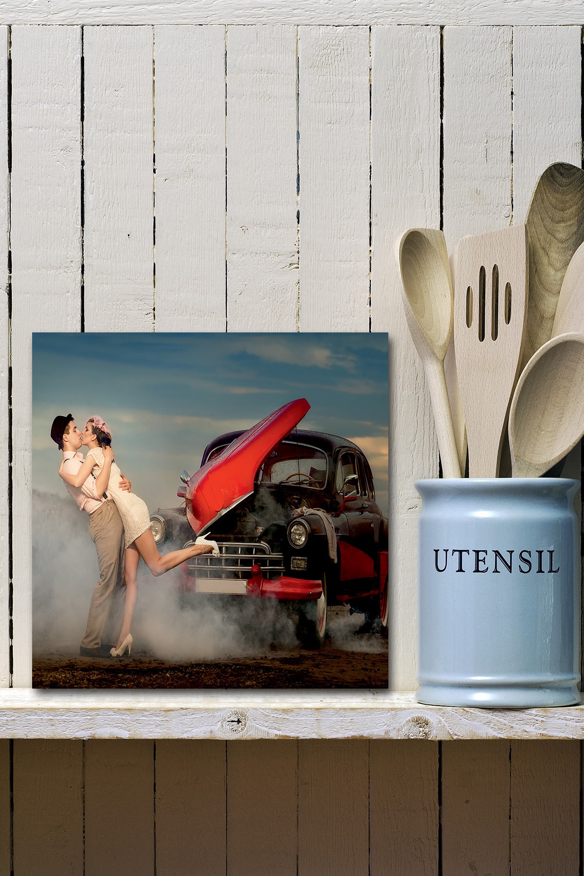 PASTEL TABLO Classic Car One Piece Mdf Table- Trendyol