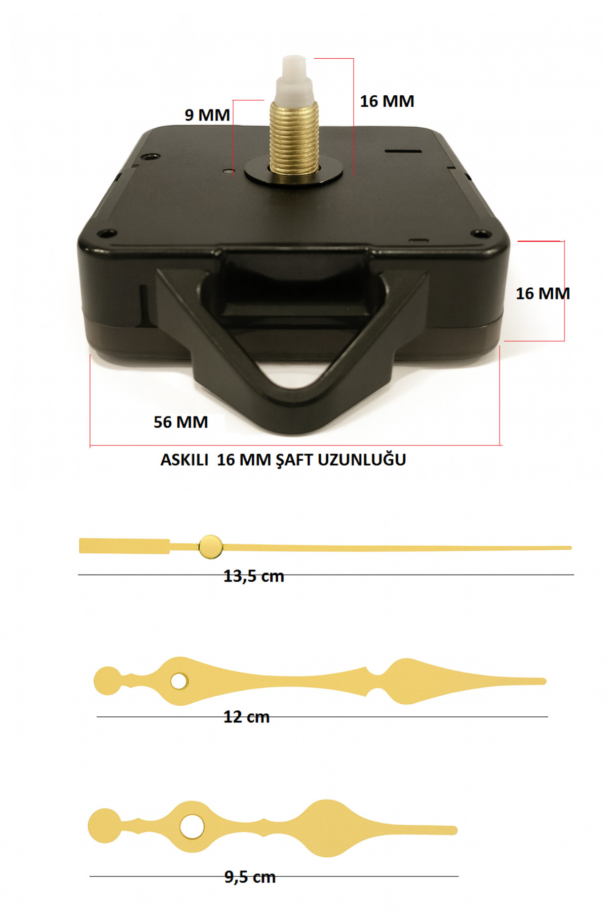 EXİZ TİCARET Toptan Saat Mekanizması,duvar Saati Motoru 25 Adet 16 Mm ...