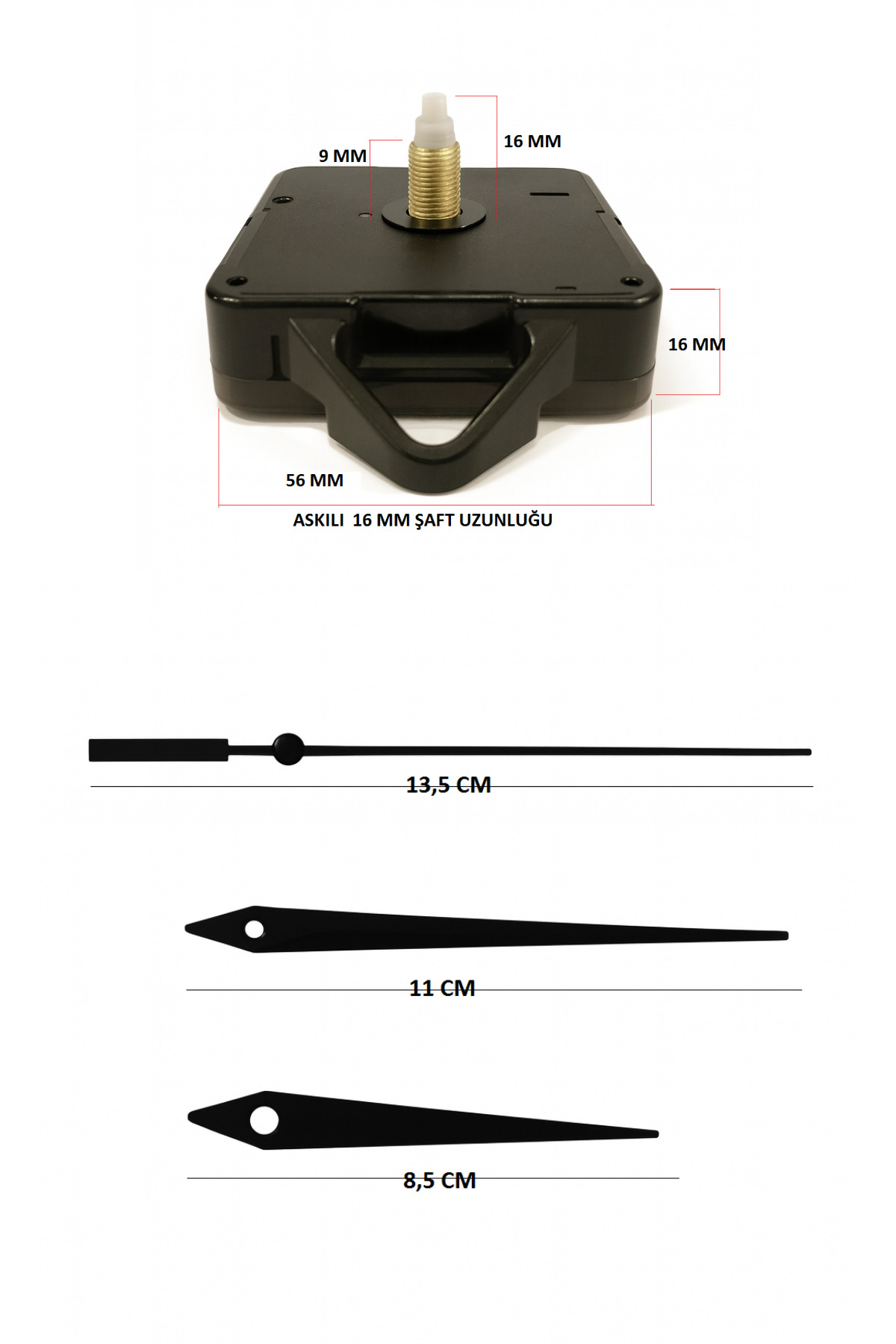 EXİZ TİCARET Toptan Saat Mekanizması,duvar Saati Motoru 25 Adet 16 Mm ...