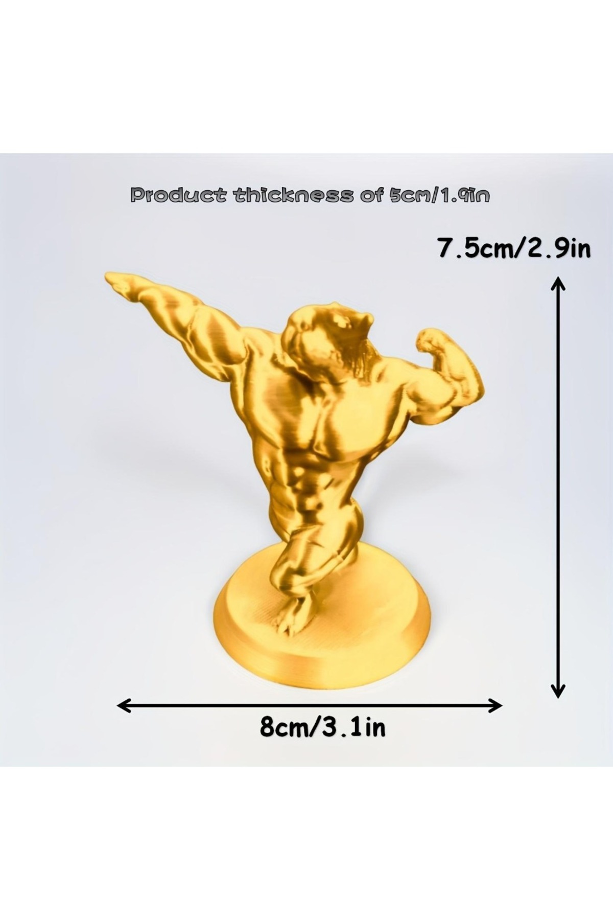 Choice Gold Cute Capybara Muscle Figurine Decorative Statue, Adorable ...
