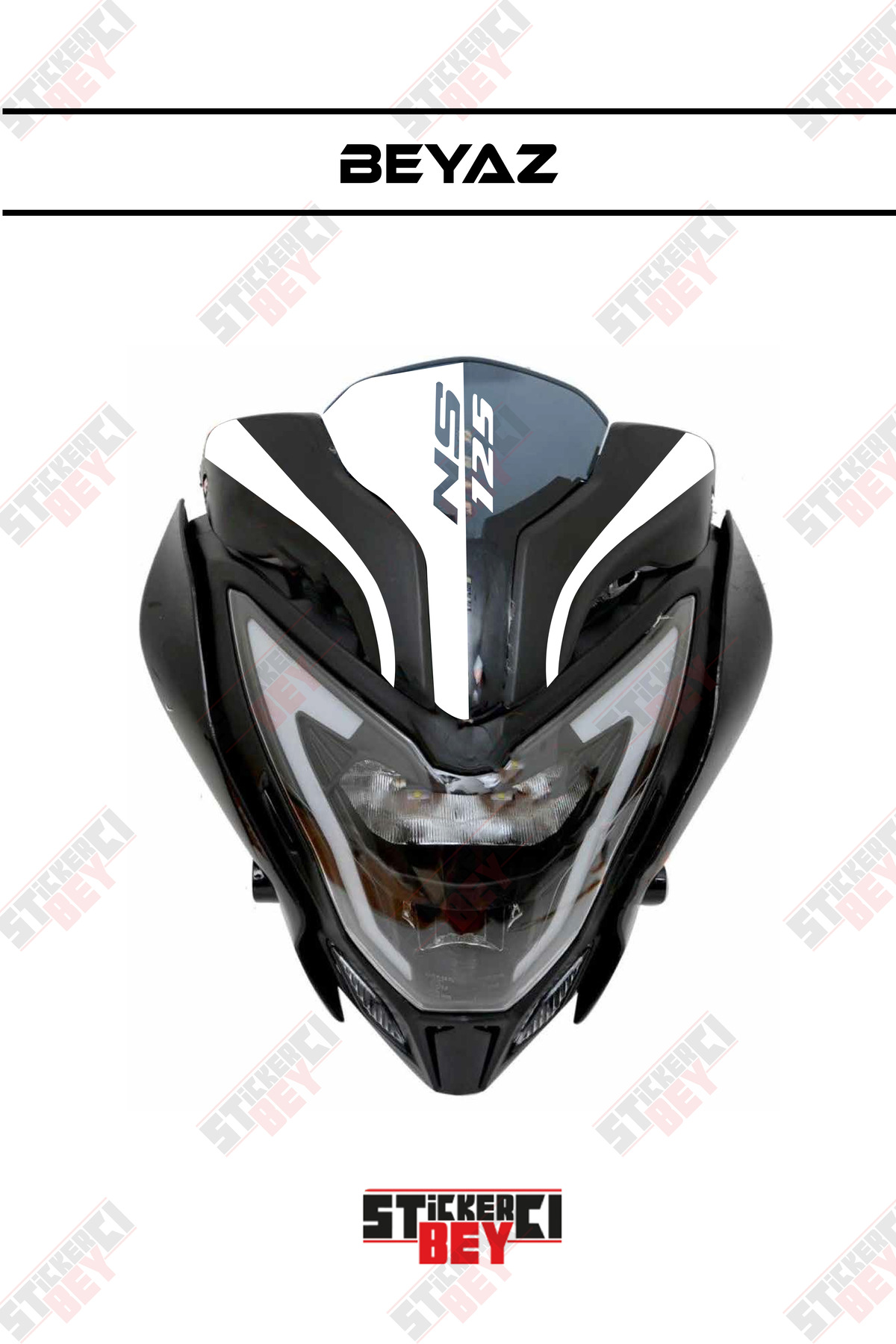 STİCKERCI BEY PULSAR NS 125 ÖN CAM NS 125 KAFA STİCKER KAPLAMA ETİKET ...