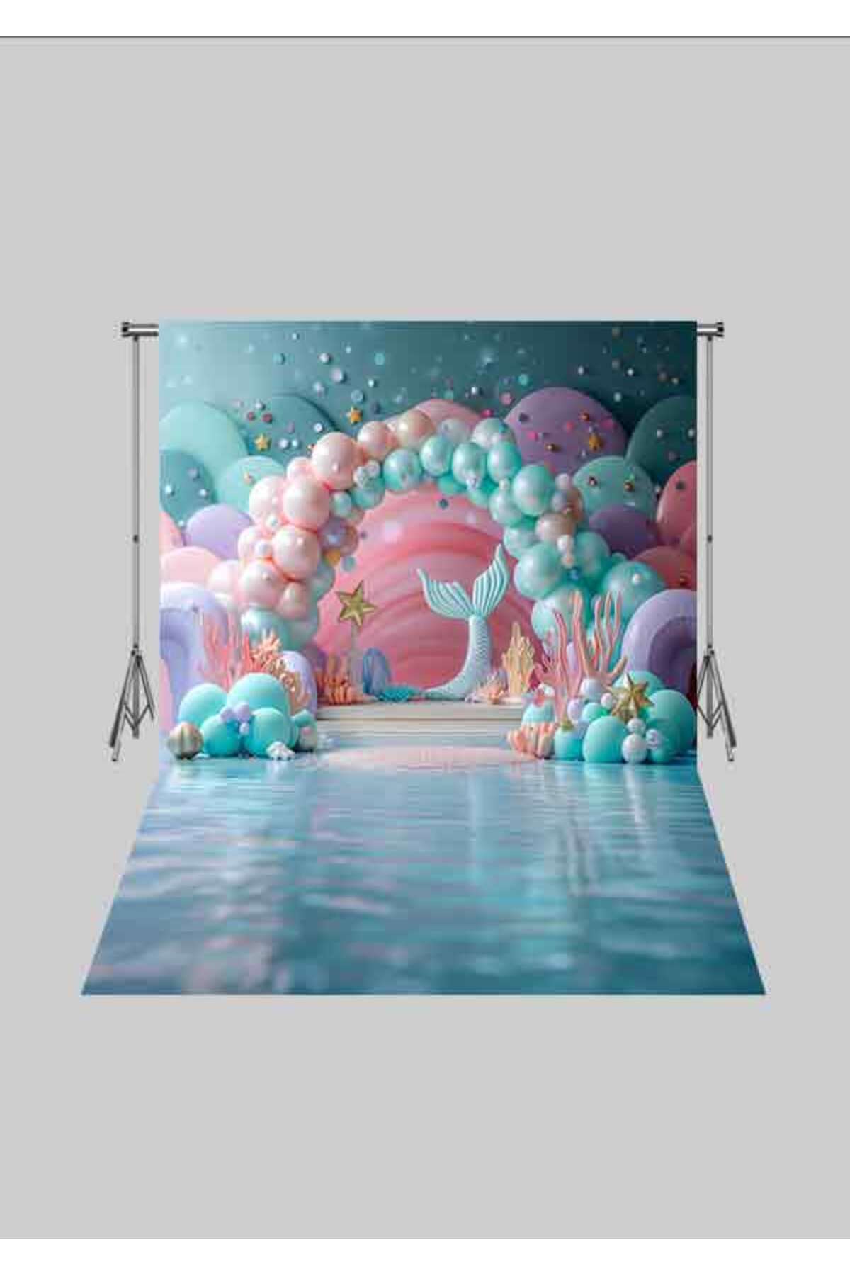 FONHANE 2x2.5 Mt SERT Kumaş Üç Boyutlu Çocuk Stüdyo Fotoğraf Fonu-DENİZ ...
