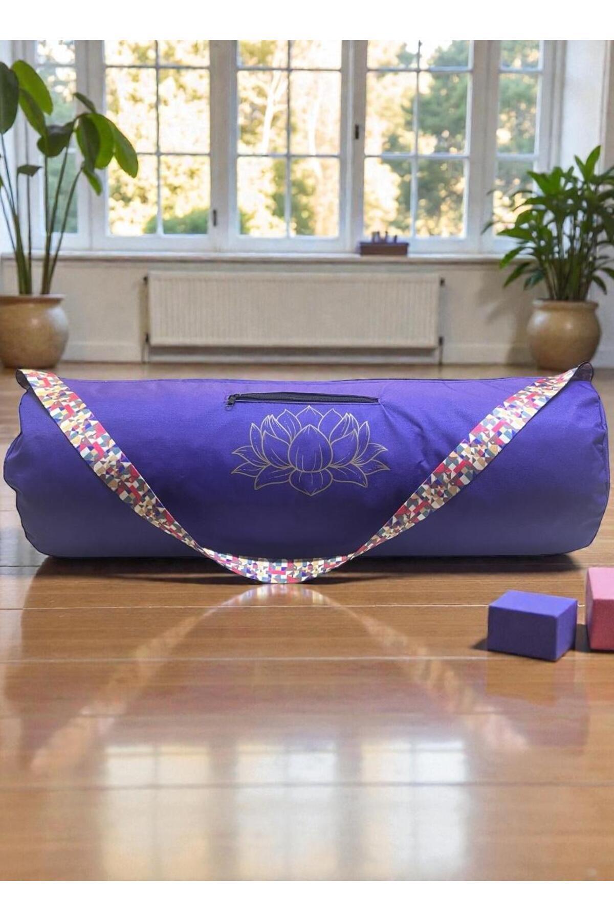 NareSpor Su Geçirmez Lotus Baskılı Mat Taşıma Çantası YogaFitness ...