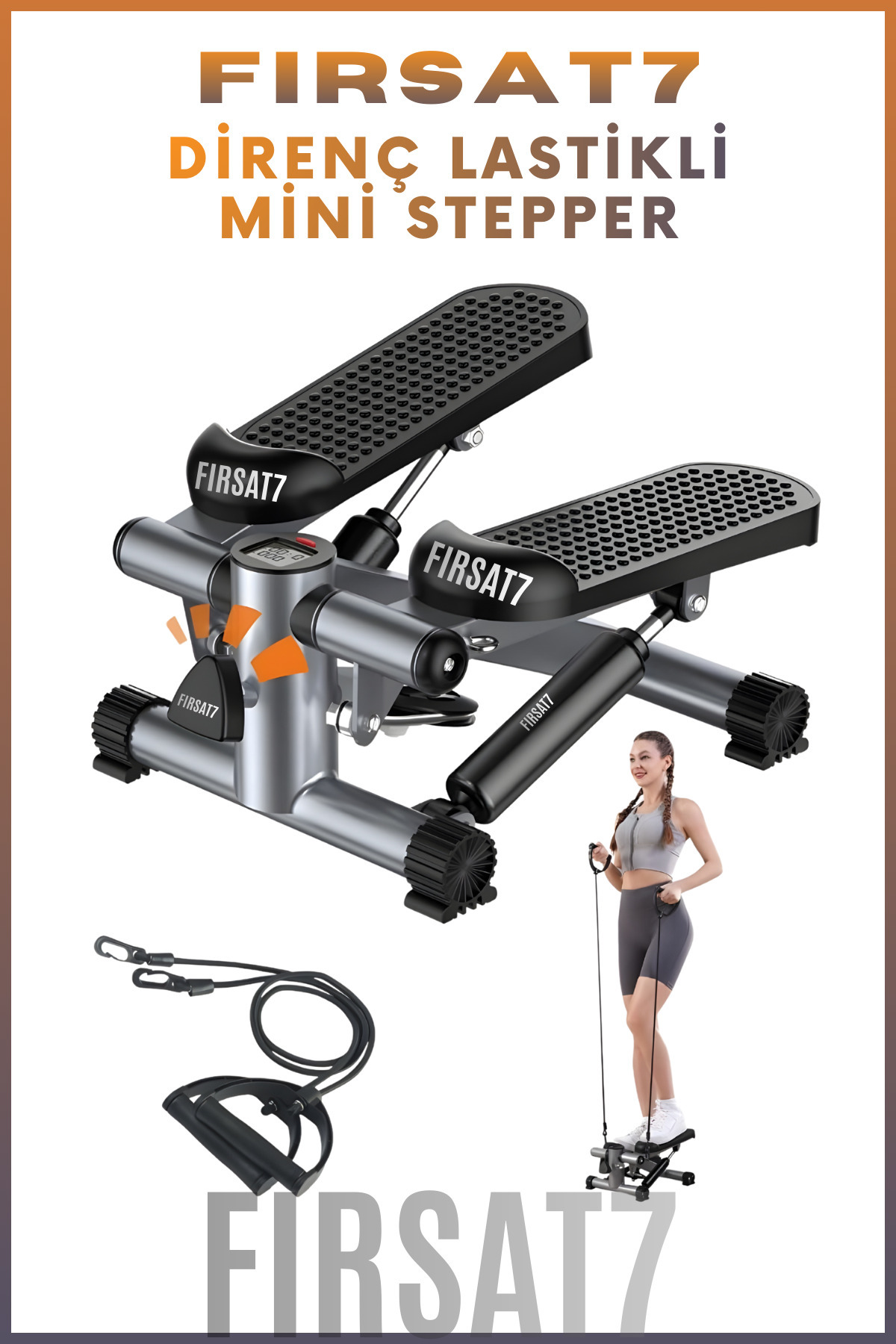 Fırsat7 Yeni Stepper Fitness Adım Step Aleti Direnç Lastikli Egzersiz ...