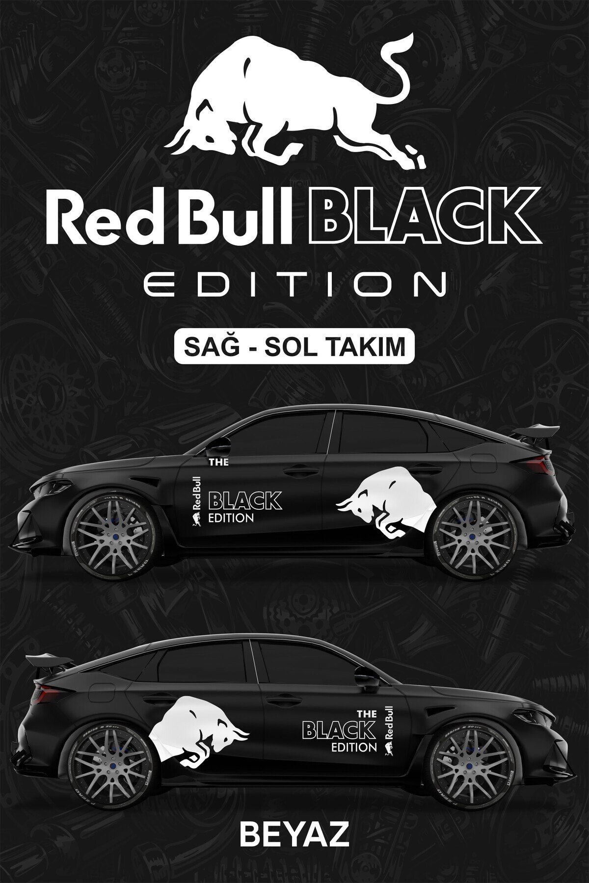 Stikacar RED BULL BLACK EDITION - Yan Gövde Sticker Seti - Fiyatı ...