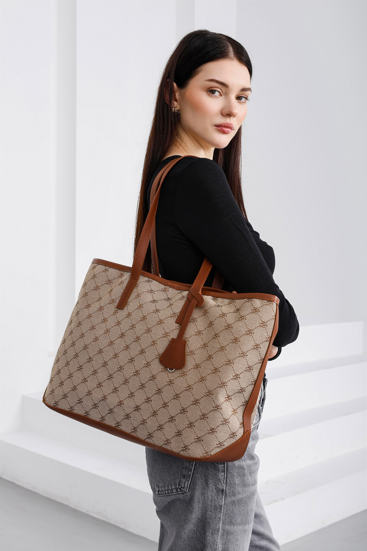 Shule Bags Michelle Monogram Omuz Çantası Taba - Fiyatı, Yorumları