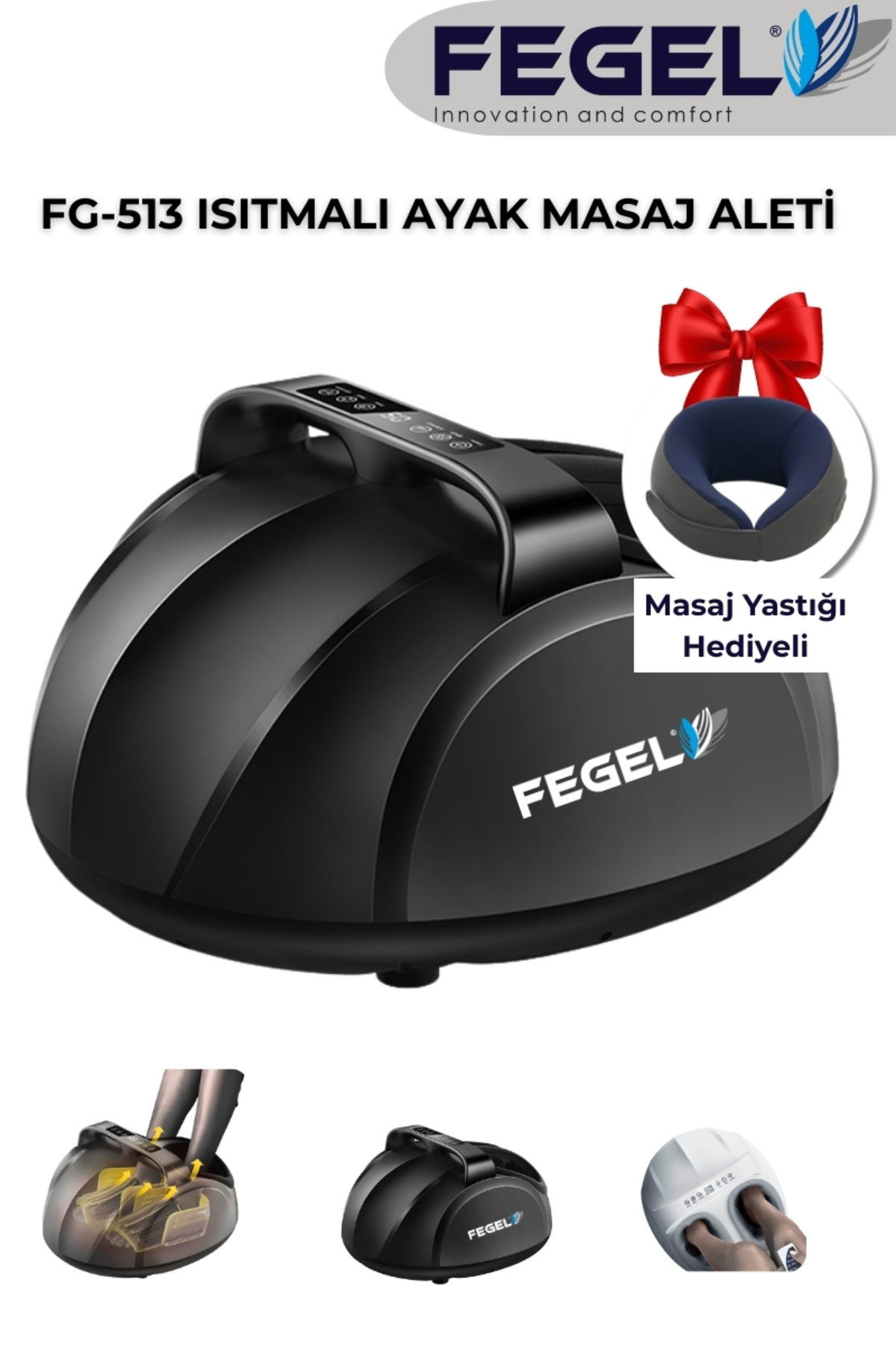 Fegel FG-513 6D Isıtmalı Ayak Masaj Aleti, Derin Yoğurma ve Hava ...
