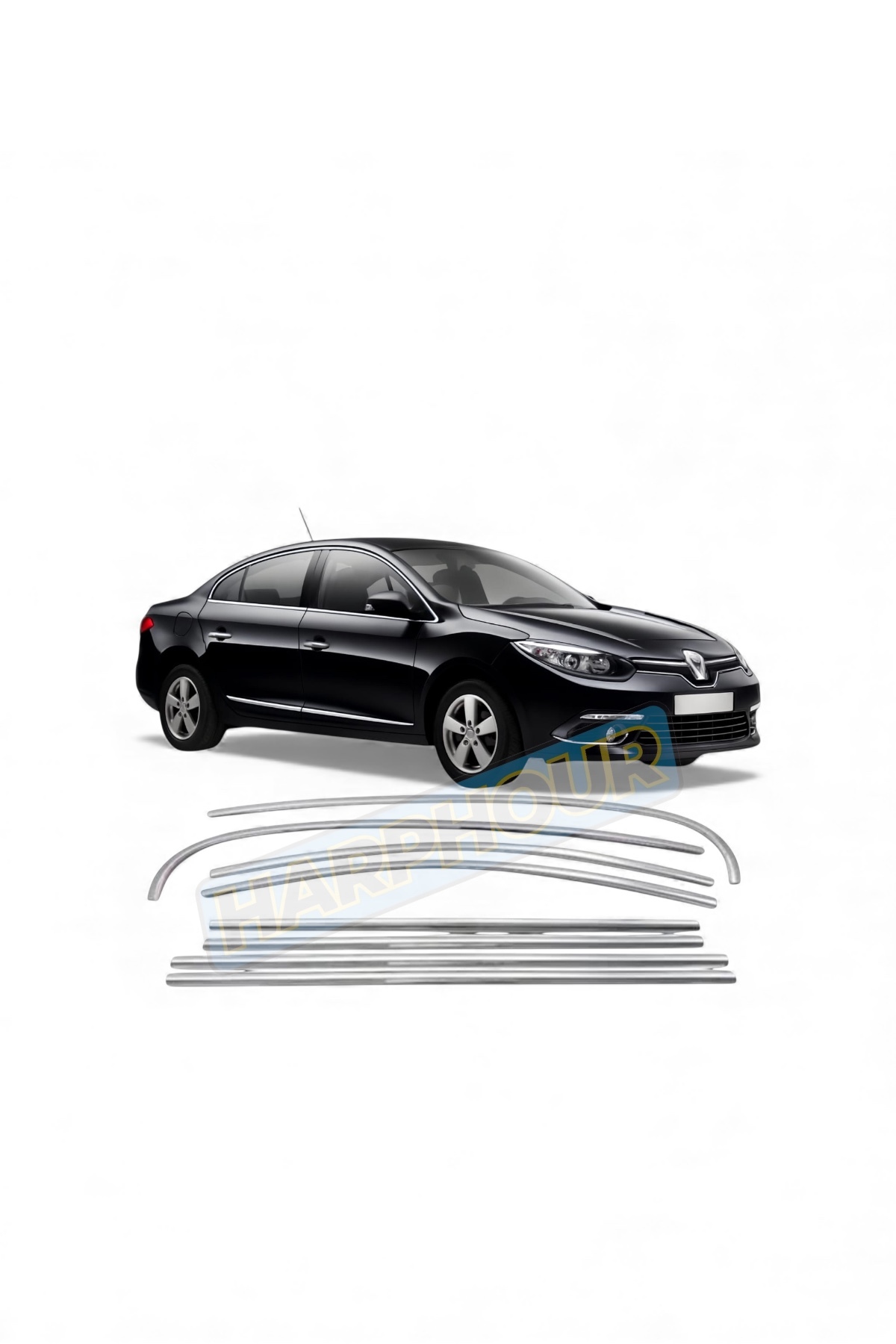 Harphour Renault Fluence Krom Cam Çerçeve 8 Parça Sağ Sol Alt Üst Tam ...