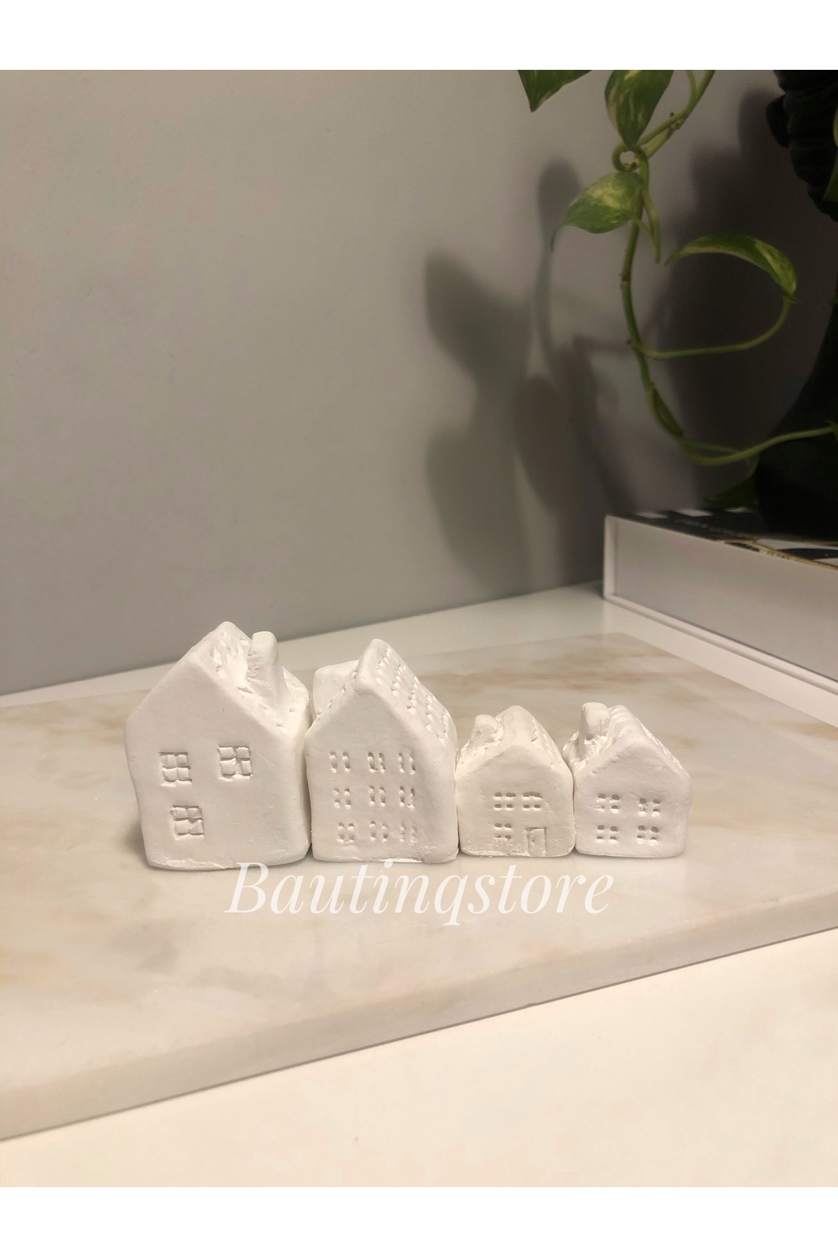 Bautinq Store Dekoratif Minimal El Yapımı Beton Evler minik ev objeler ...