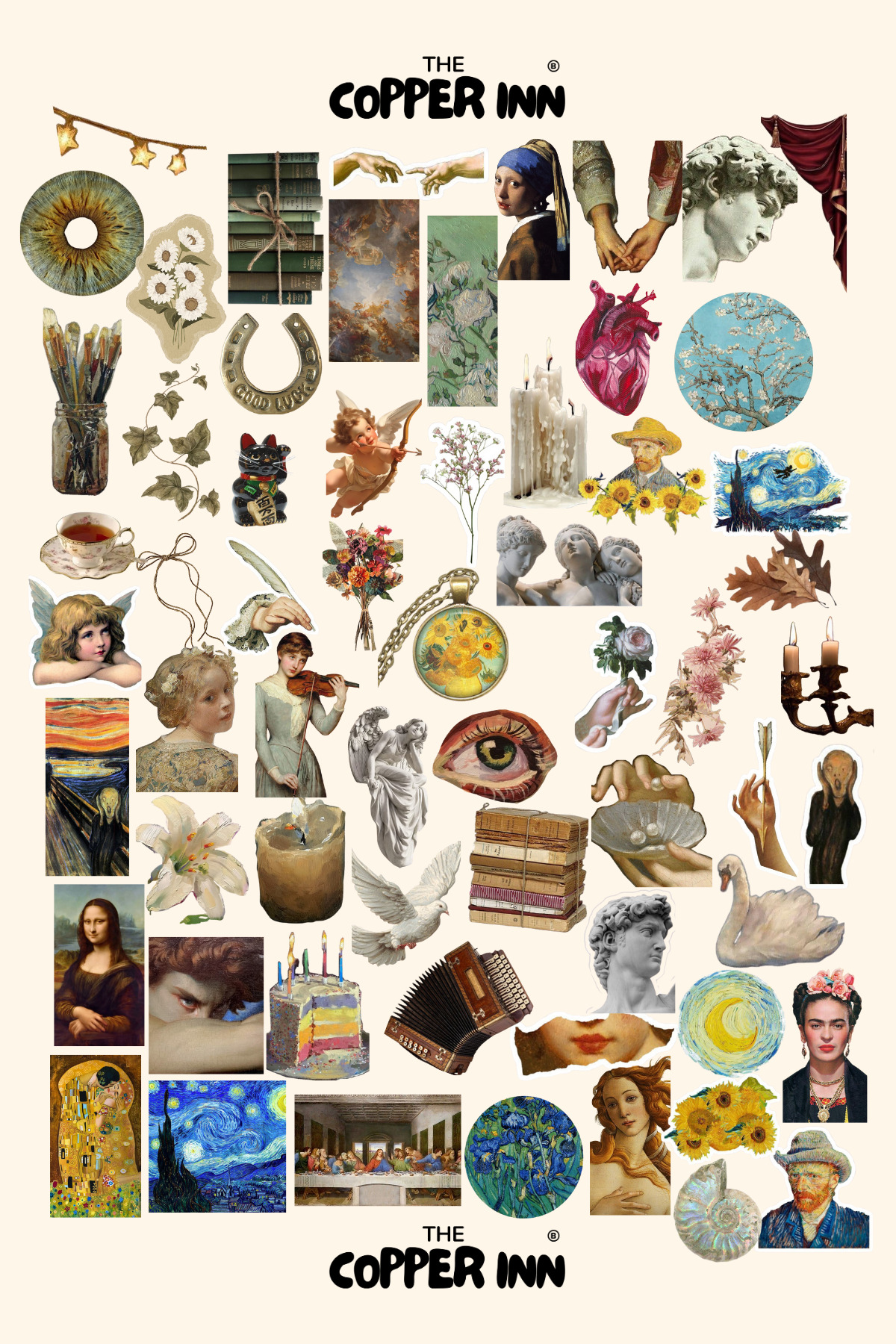 The Copper Inn 62 Adet Art Sanat Sticker Seti Klasik Modern Scrapbook ...