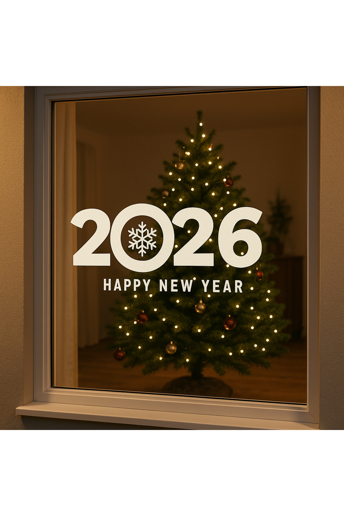 Generic 2026 Kar Tanesi Temalı Yılbaşı Cam Süsü Sticker 40X15 - Fiyatı ...