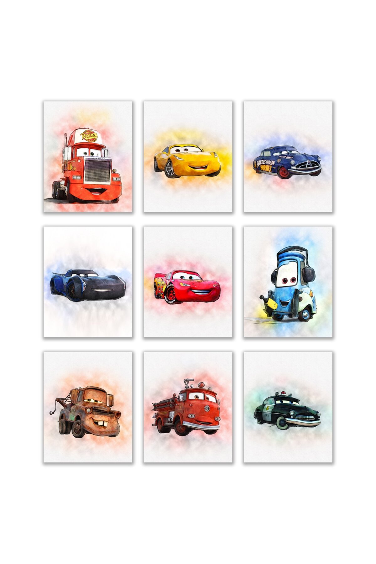 ALAYRA International ALAYRA Cars Movie Poster - Set of 9 (8 inches x 10 ...