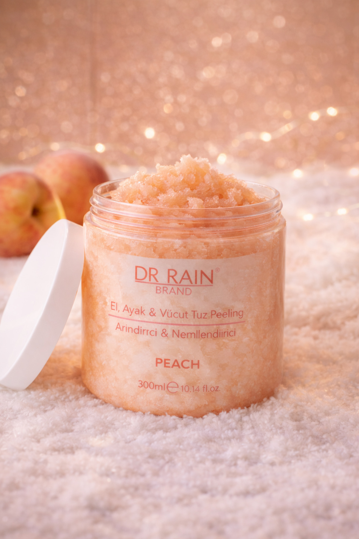 DR.RAİN 300 مل ملح تقشير بنكهة الخوخ | نعومة مخملية وعناية متألقة- ترينديول