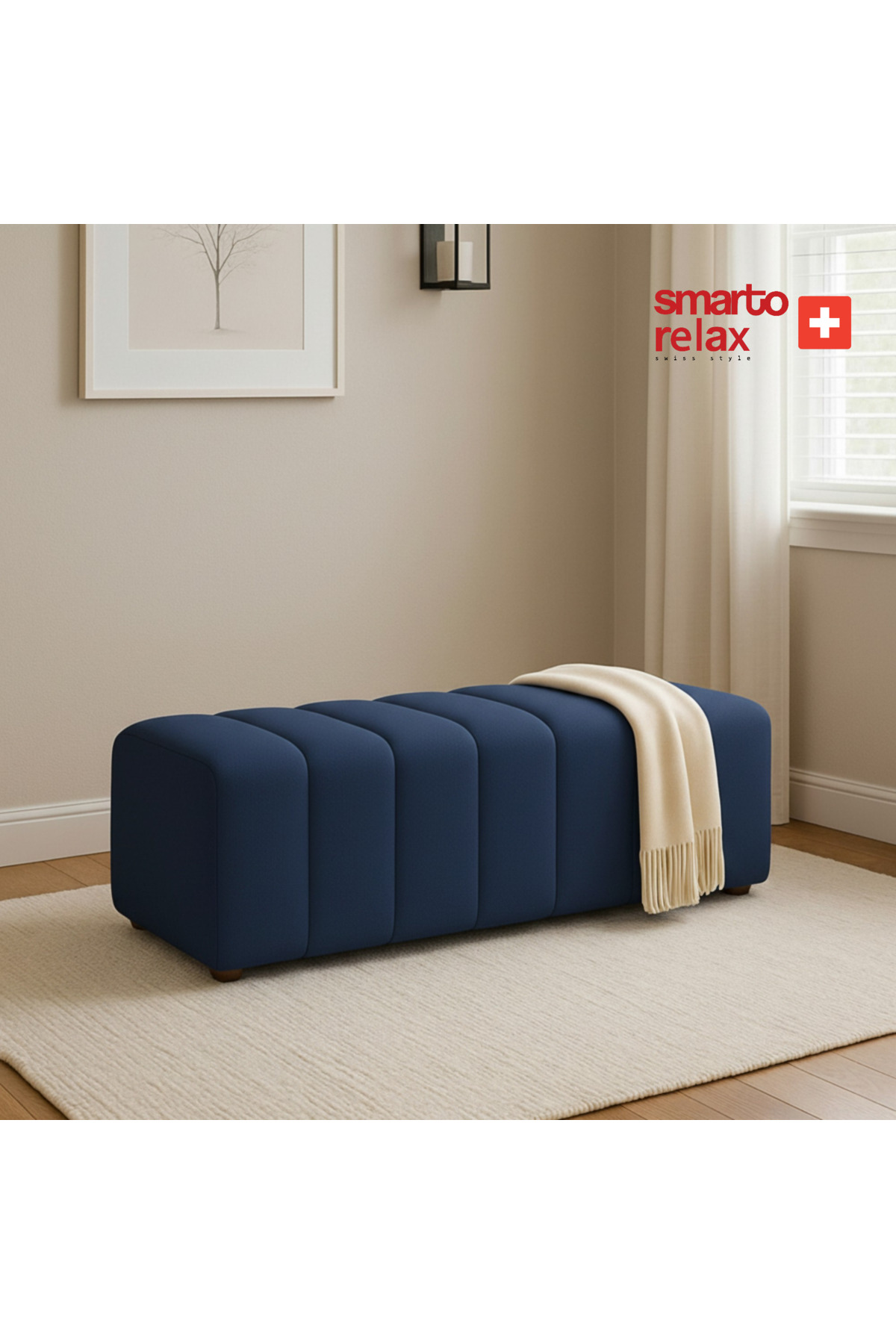 Smarto relax Düz Puf Babyface 100x40x45 cm | Swiss Style Dekoratif Bank ...
