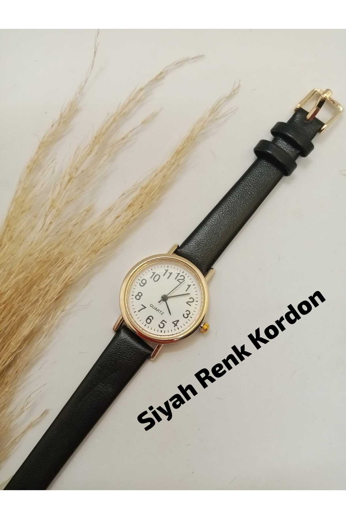 Brality Retro Vintage Still Siyah Kordon Kadın Kol Saati Gold Kasa ...