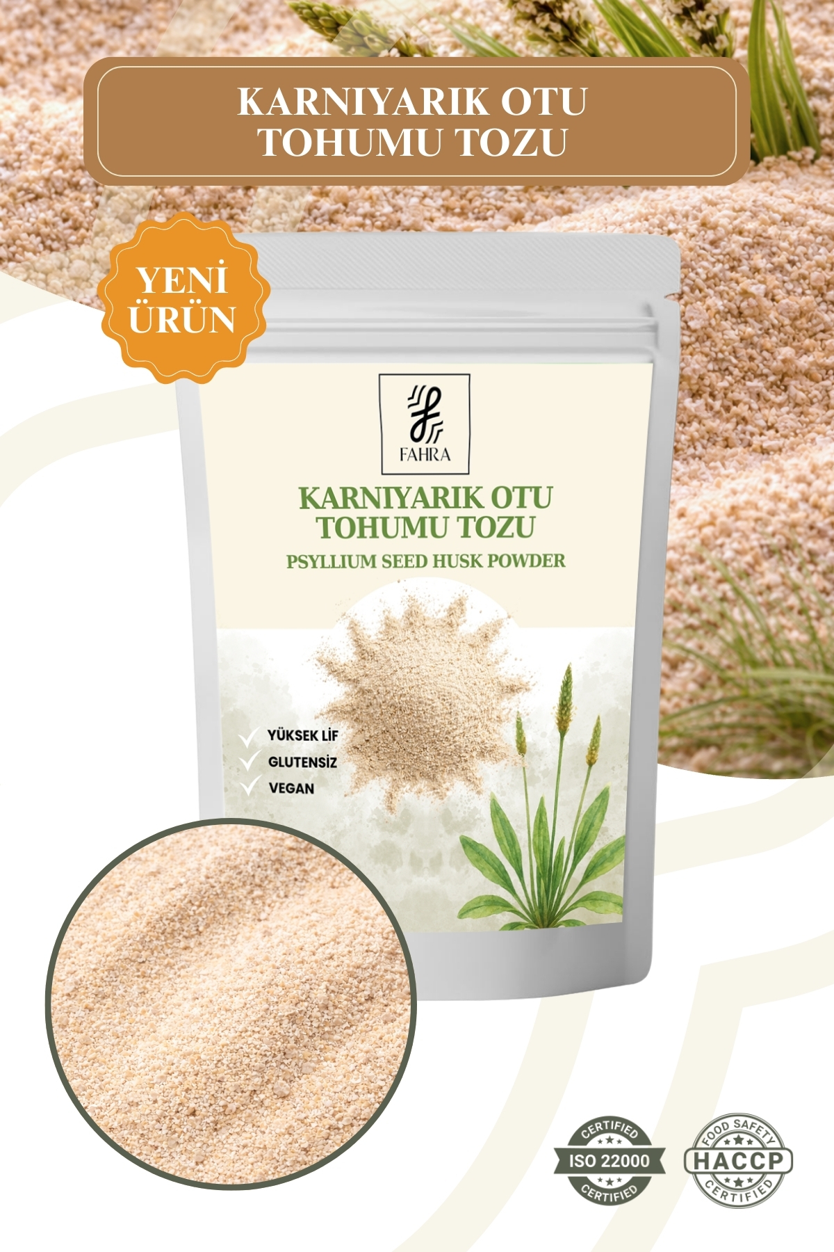 Fahra Karnıyarık Otu Tohumu Tozu 150gr- (Psyllium Powder)– Sindirim ...