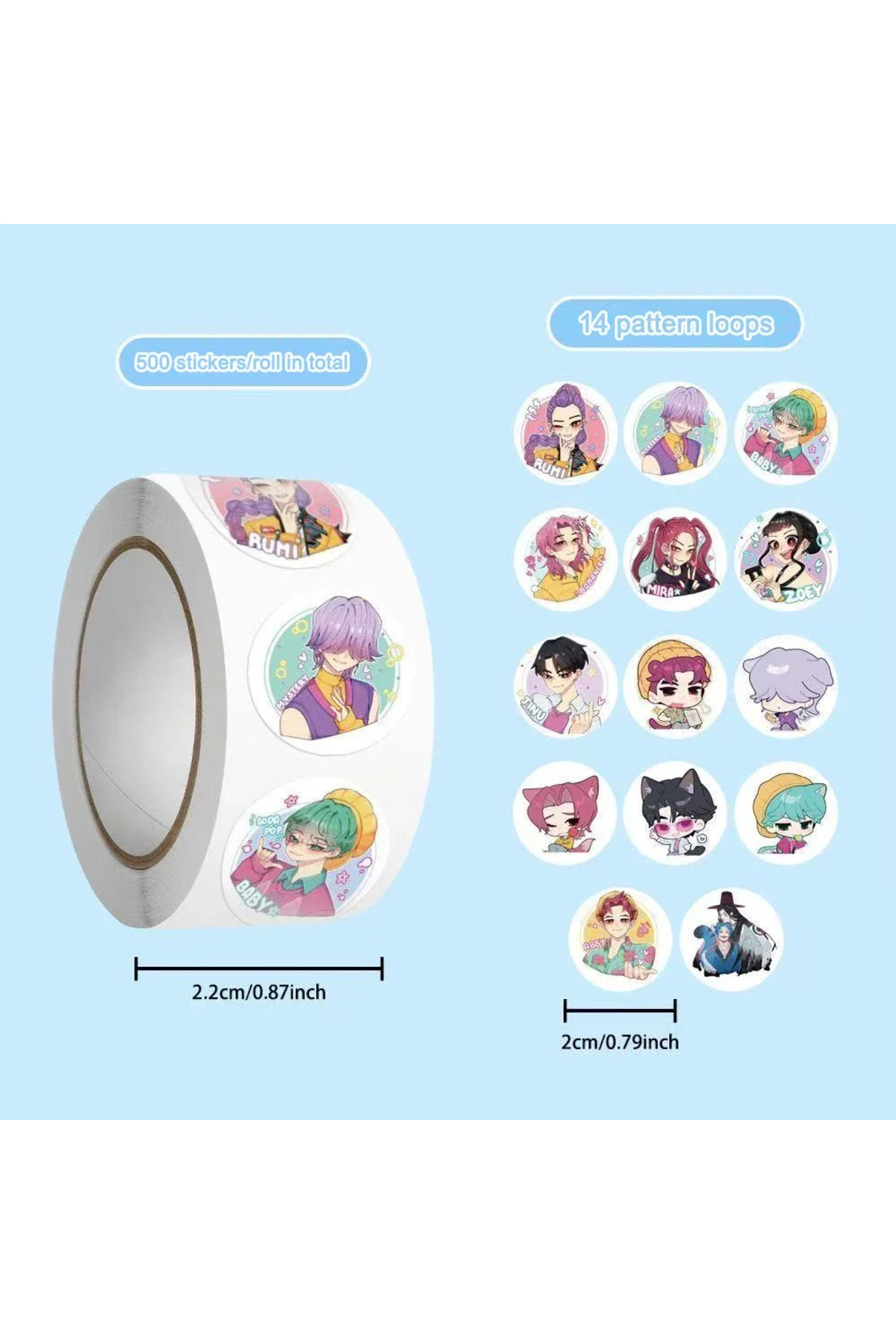 Choice 500pcs 2025 new 500Pcs/Roll Anime KPop Demon Hunters Stickers ...