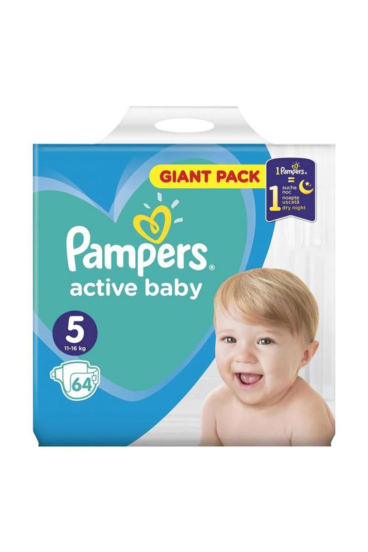 Pampers Set 2 x 64 Scutece Active Baby Giant Pack, Marimea 5, 11 - 18 ...