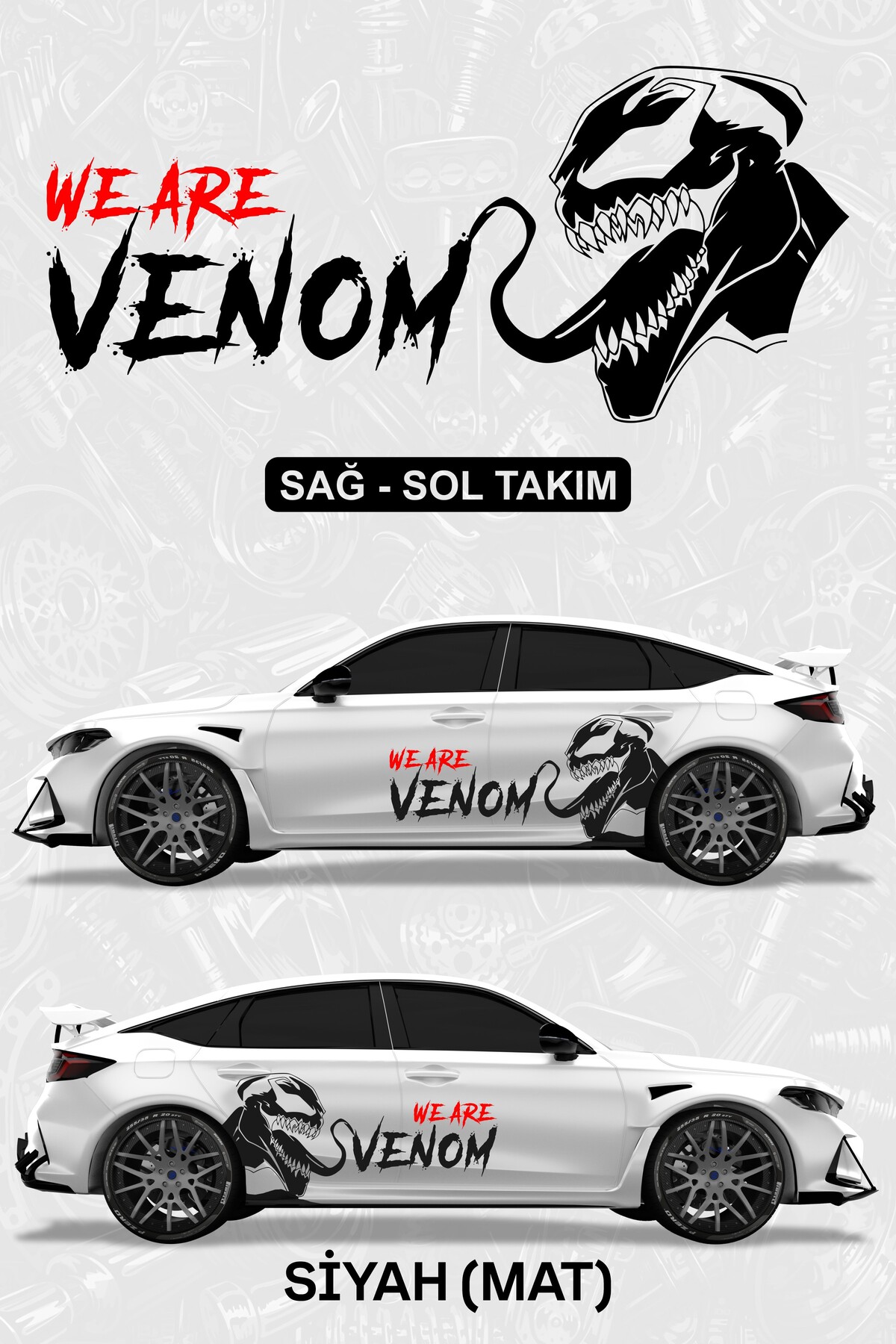 Stikacar WE ARE VENOM STİCKER - Yan Gövde Kaplama Seti - Fiyatı, Yorumları