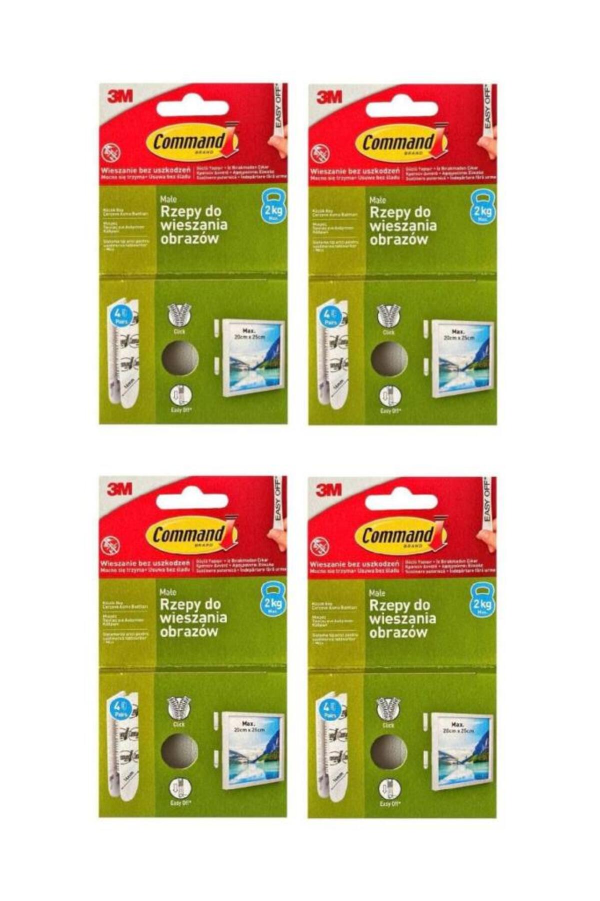 COMMAND 17202 Küçük Boy Cırt Bant 2 Kg Taşıma Kapasitesi x 4 Adet ...