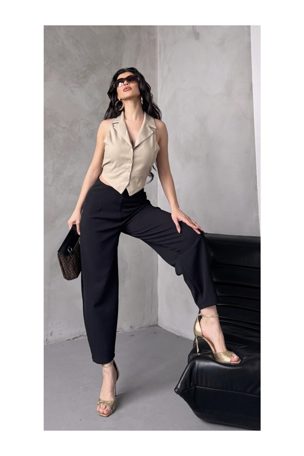 Ales Moda Krep Kumaş Likralı Kemersiz Balon Pantalon - Fiyatı, Yorumları