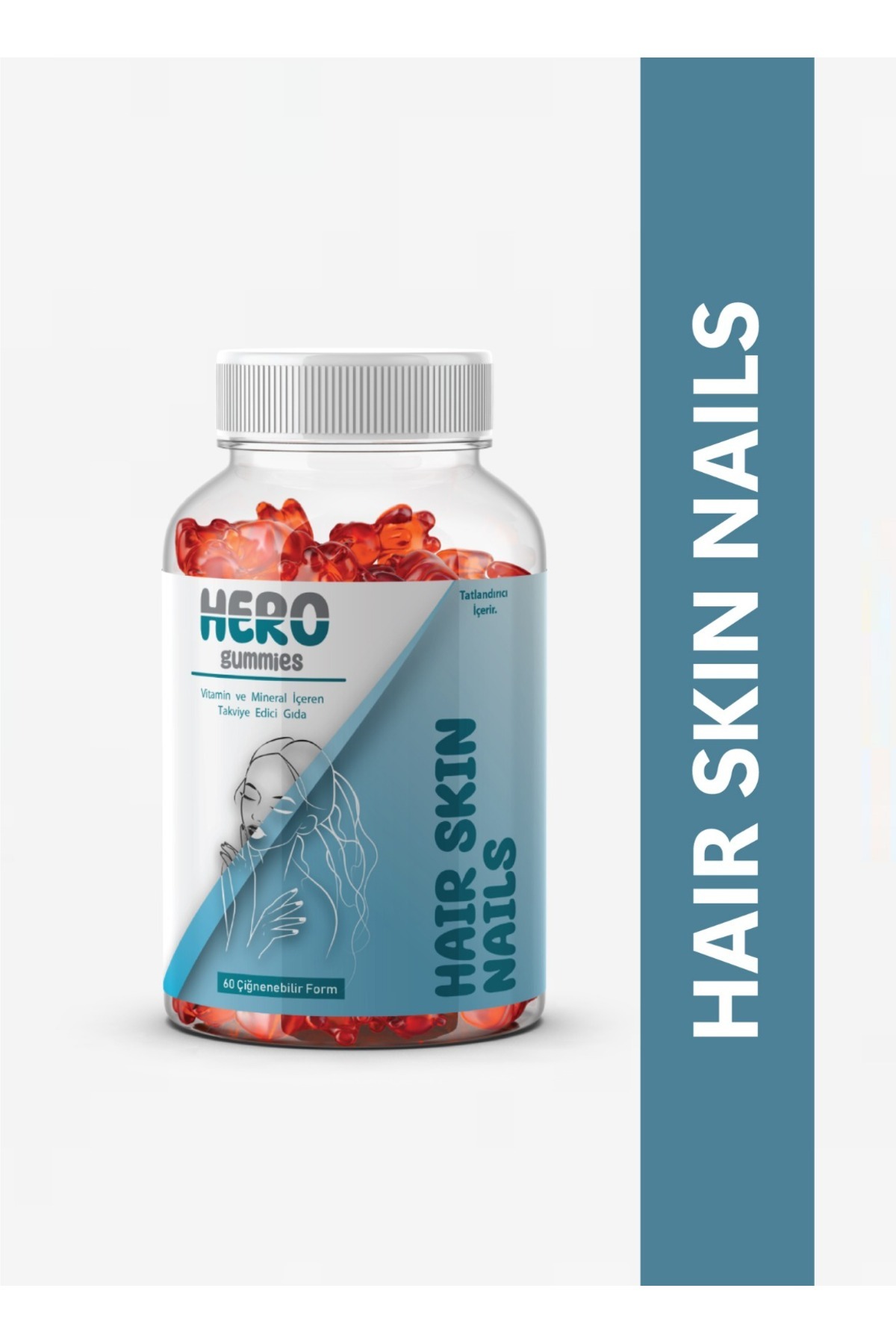 Hero Gummies Hair Nails Skin Çiğnenebilir Form Takviye Edici Gıda ...