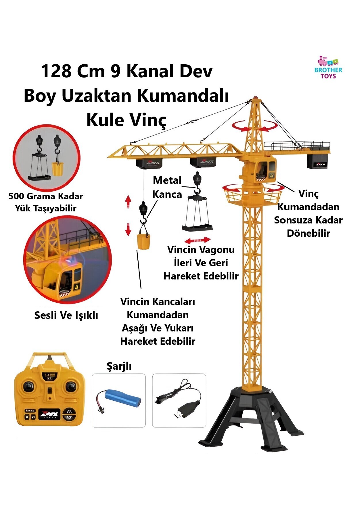 Brother Toys 128 Cm Dev Boy Uzaktan Kumandalı 9 Kanal Işıklı Şarjlı ...