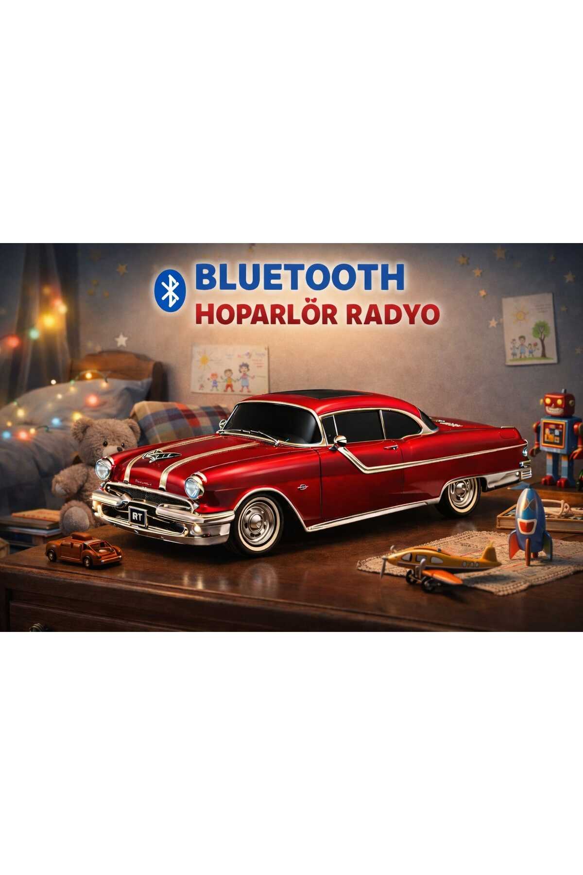 Universal RT-1954 Retro Tasarım Müzik Araba Bluetooth Hoparlör – 10W ...