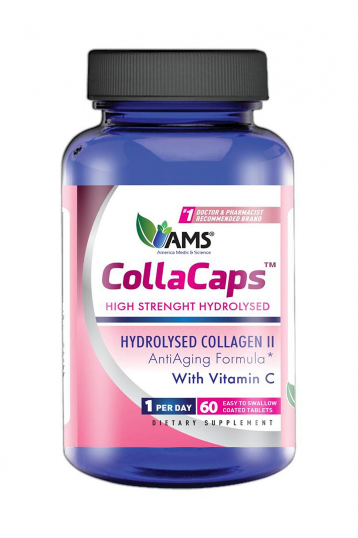 AMS Colla Caps Hydrolyzed Collagen Supplement Anti-Aging Caplets With ...
