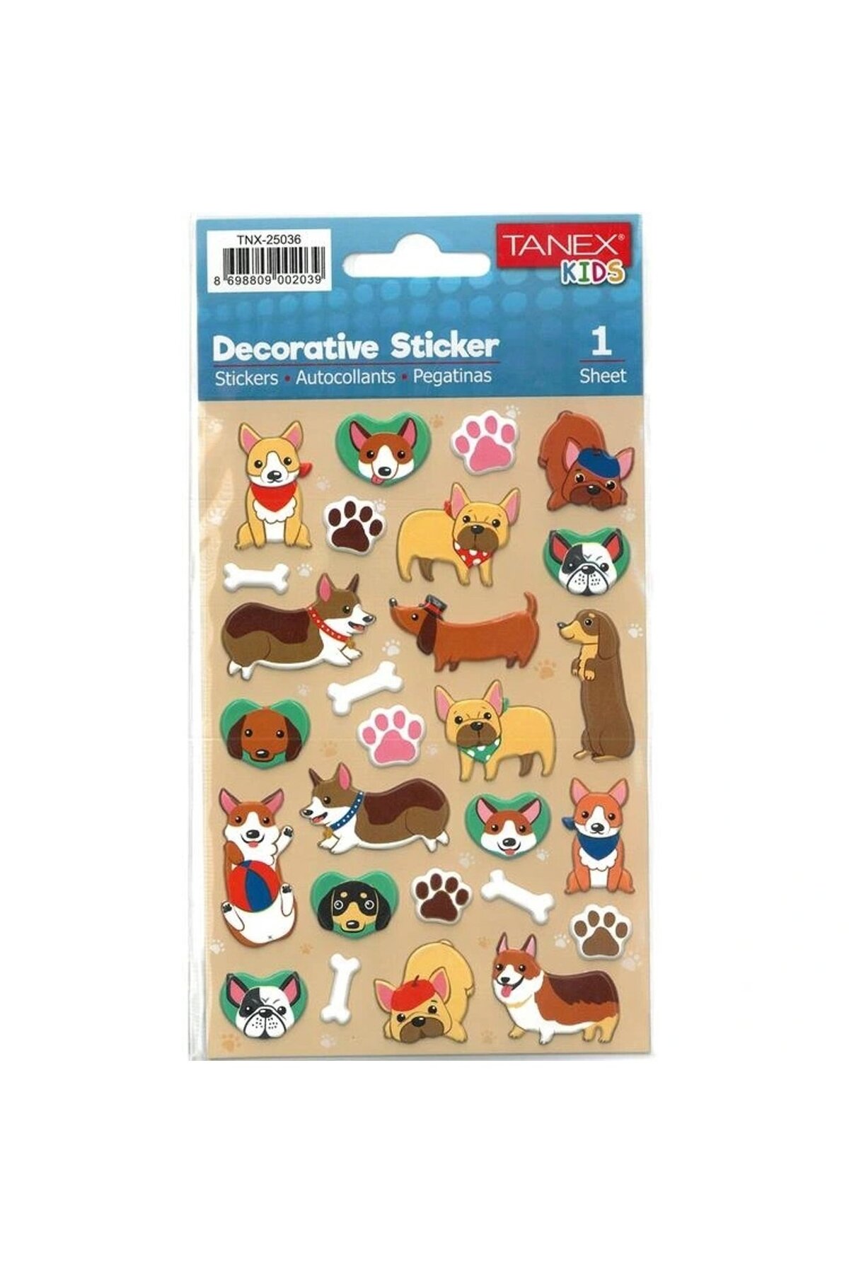 Tanex Stickers Eu Puffy Damla Sticker Etiket Köpek Serisi Tnx-25036 (1 ...