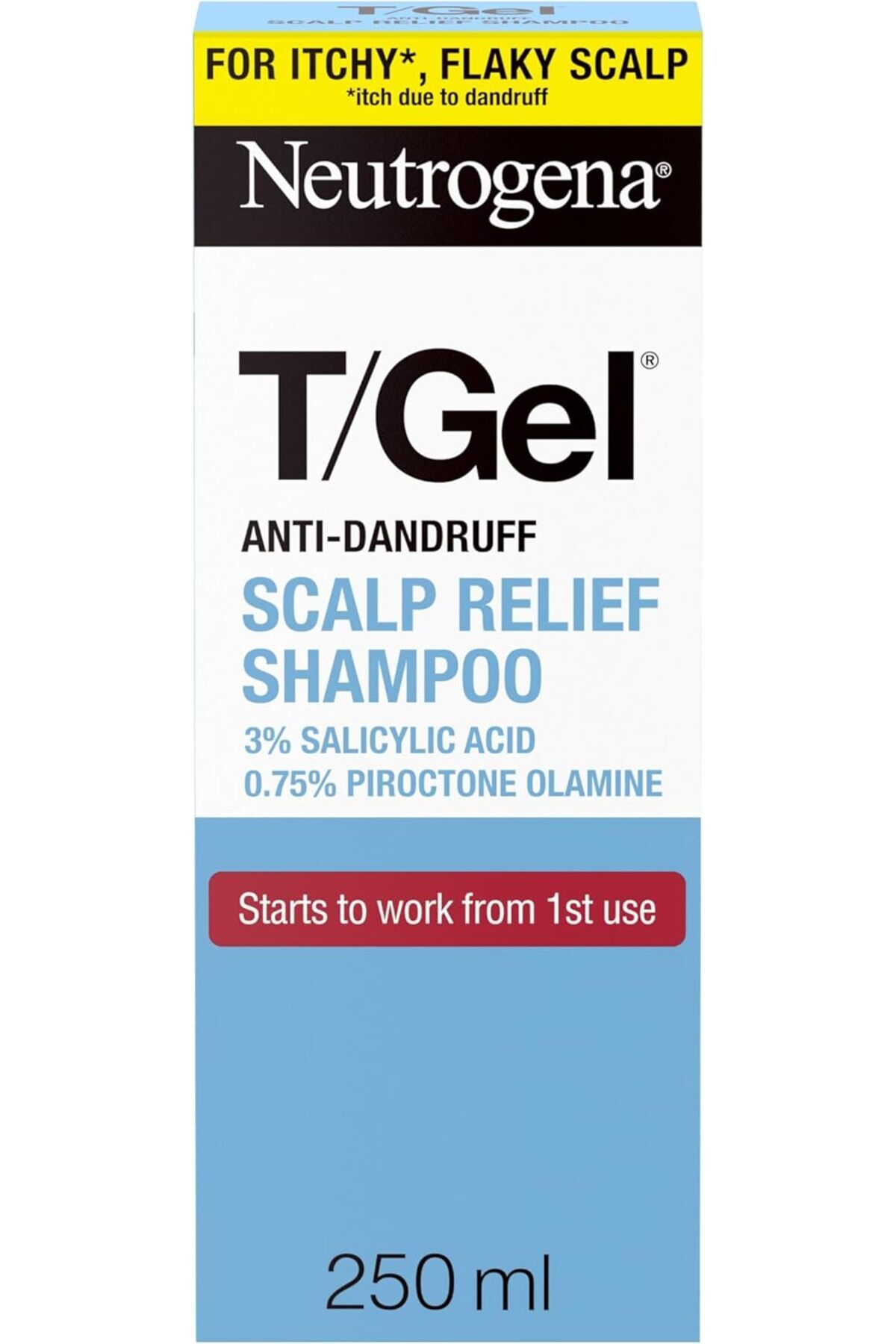 Neutrogena T/Gel Anti-Dandruff Scalp Relief Shampoo, 250ml, 3% ...