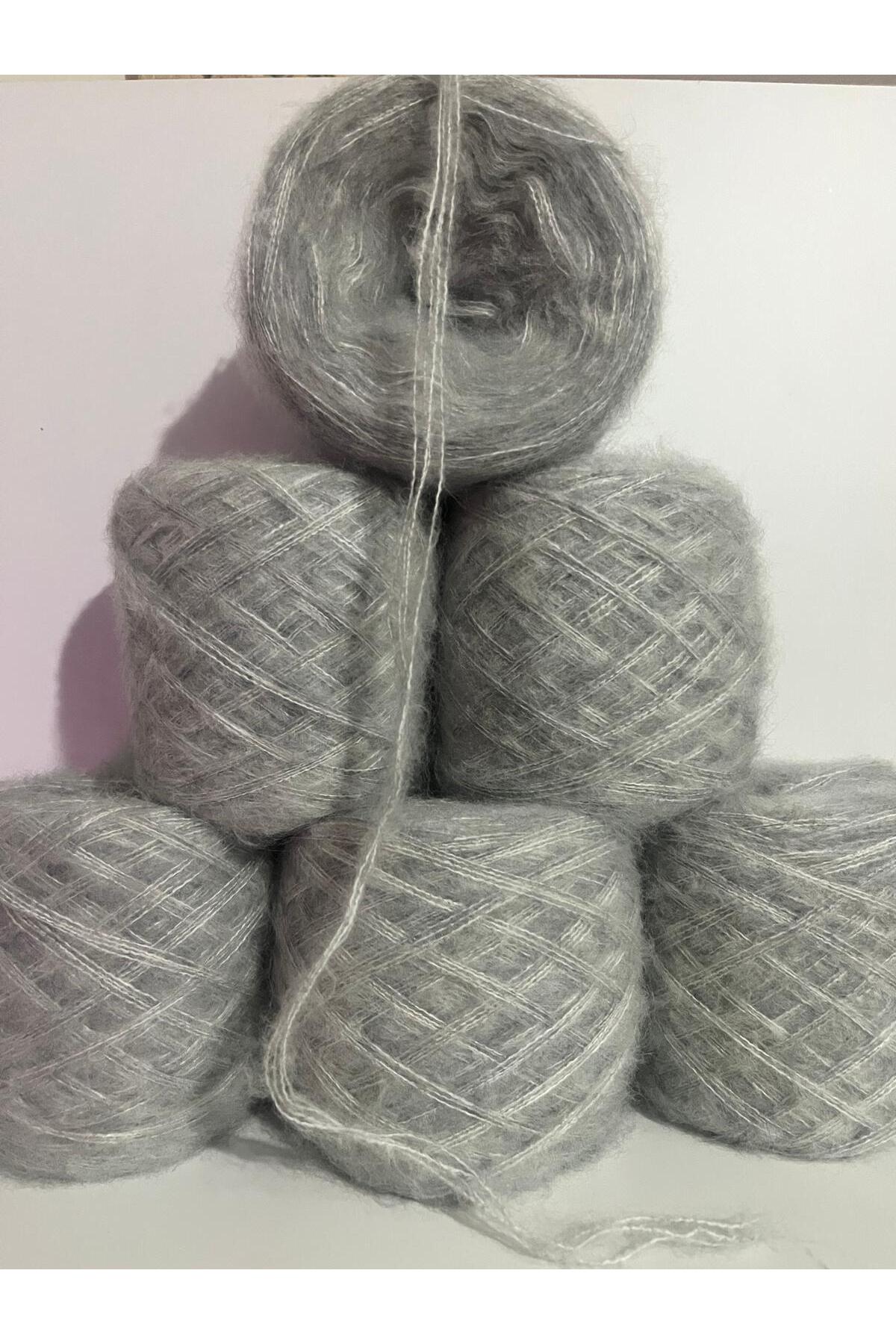 İPEK YÜN İPLİK DÜNYASI Angora Knitting Yarn 4 Ply (Light Grey) Mix ...