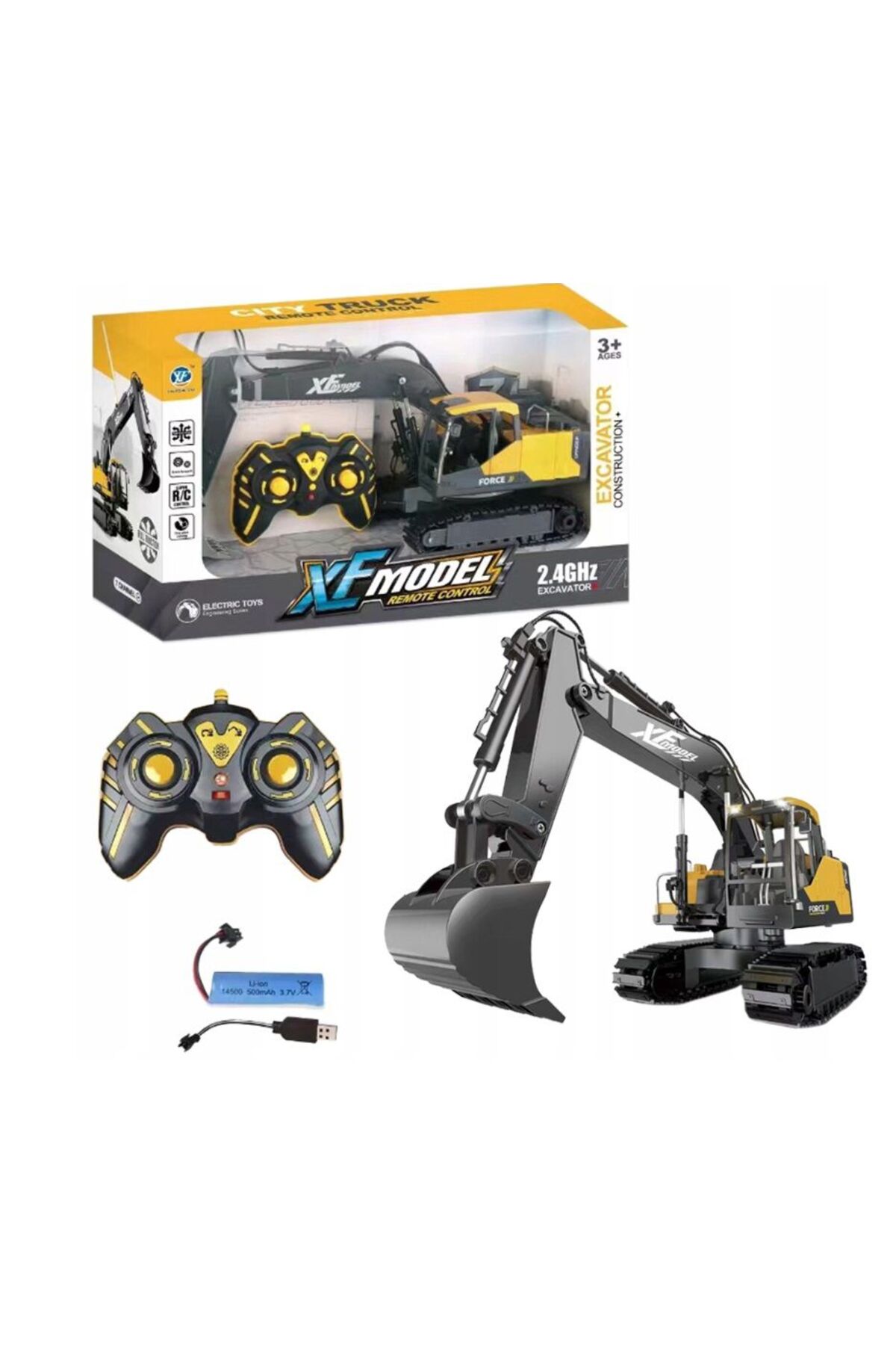 scntoys Uzaktan Kumandalı Full Fonksiyon Şarjlı Kepçe 7 Kanallı 360 ...